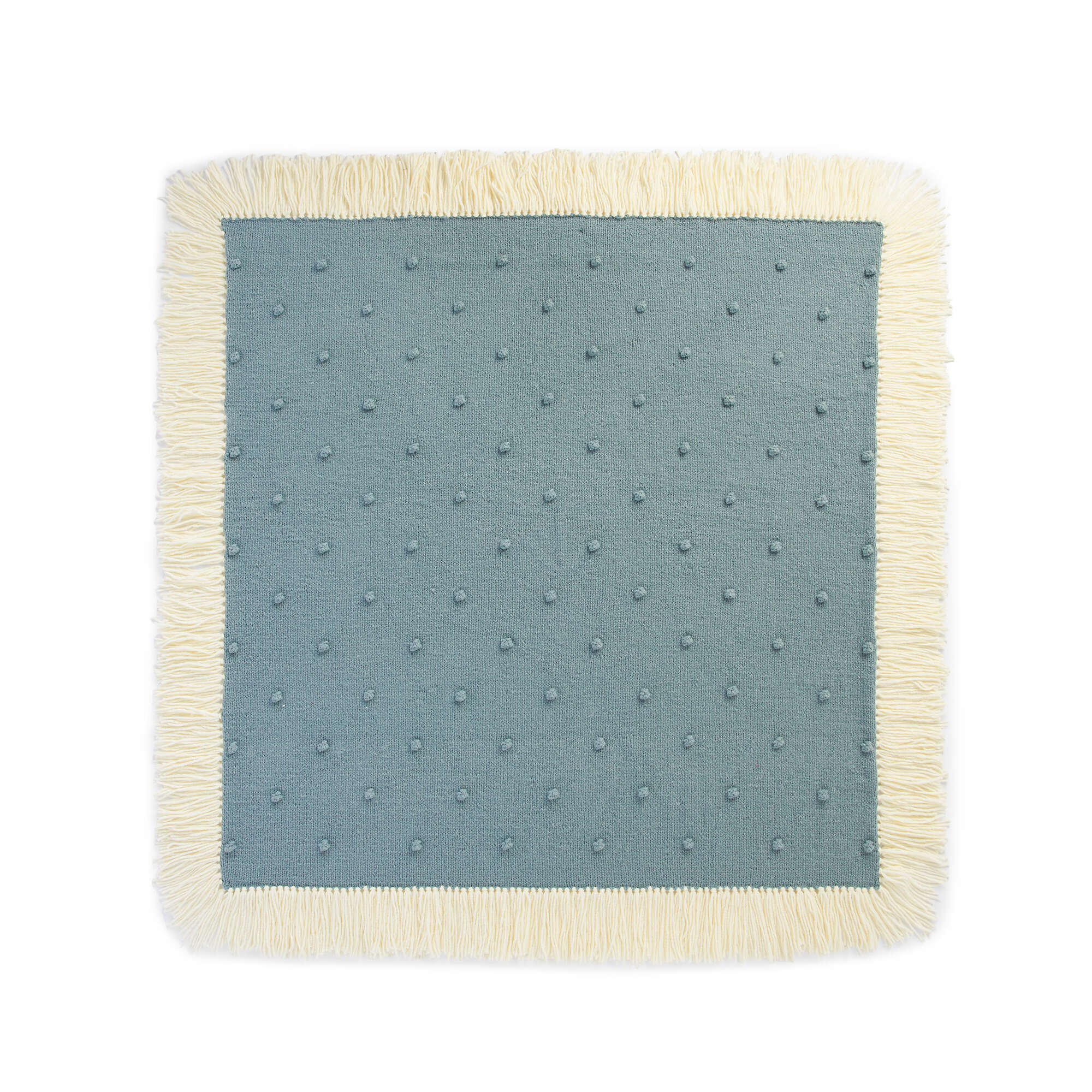 Free Easy Bernat Fringey Bobbles Blanket Knitting Pattern | Yarnspirations