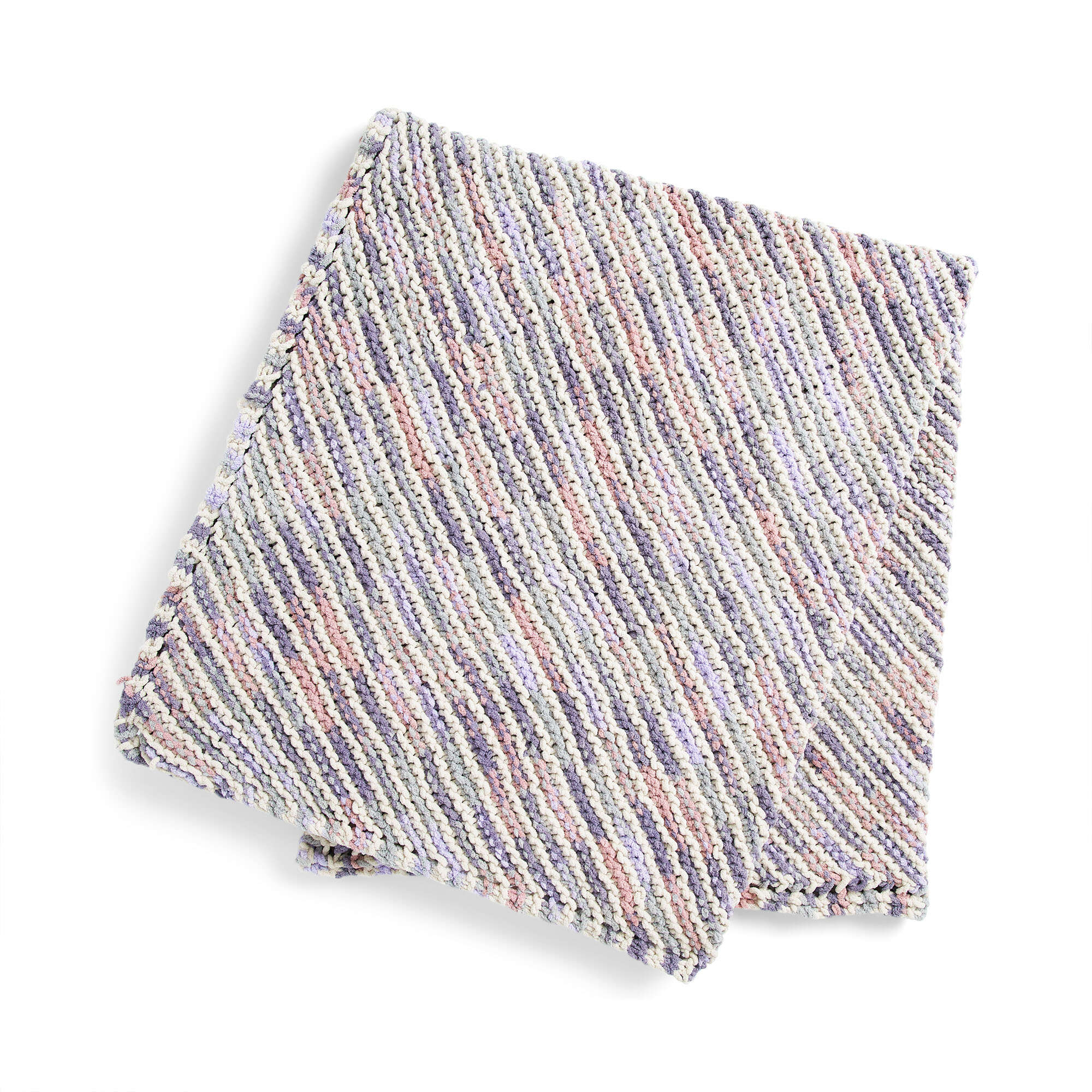 Free Beginner Bernat Diagonal Stripes Stripes Blanket Knitting Pattern ...