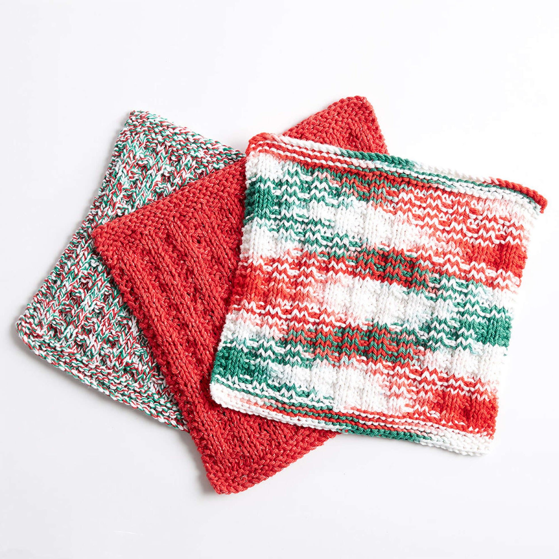 Free Beginner Bernat Holly Jolly Dishcloth Knitting Pattern ...