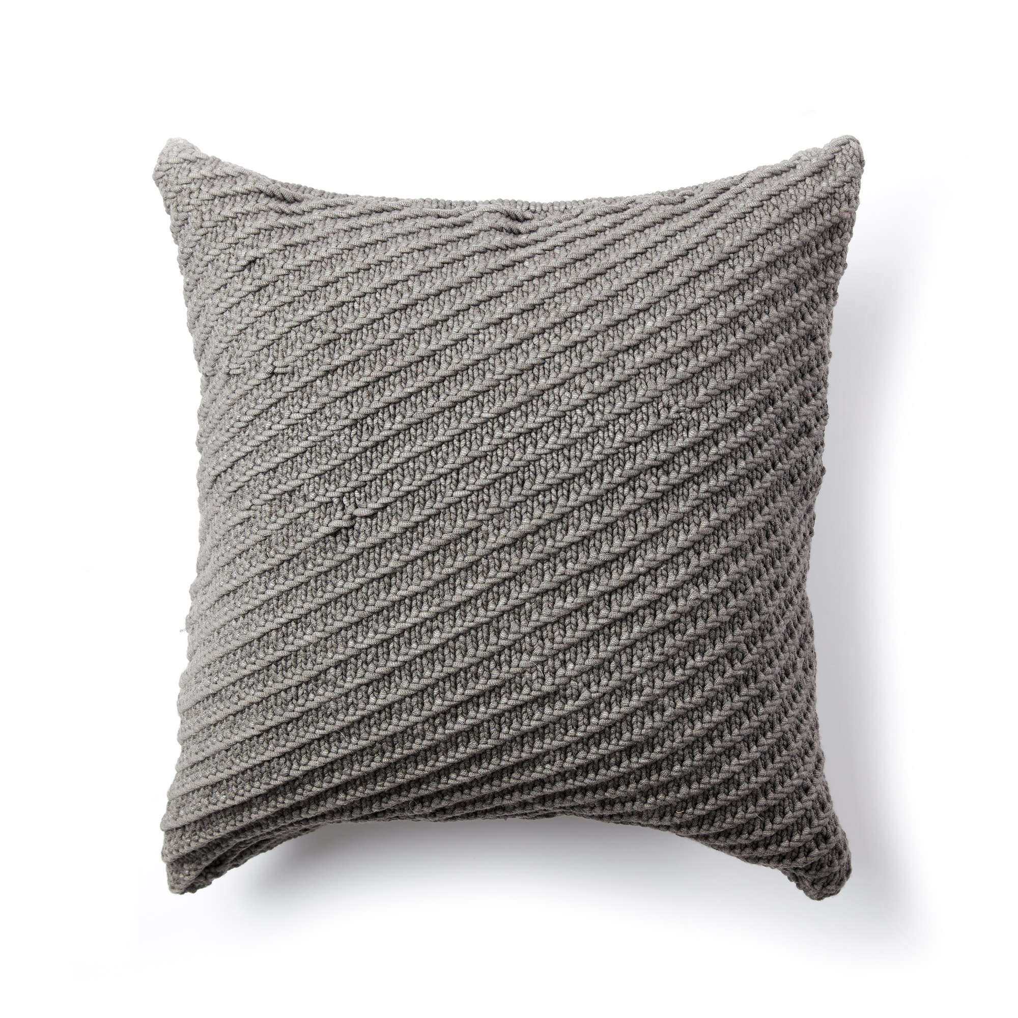 Free Easy Bernat Diagonal Texture Pillow Knitting Pattern | Yarnspirations
