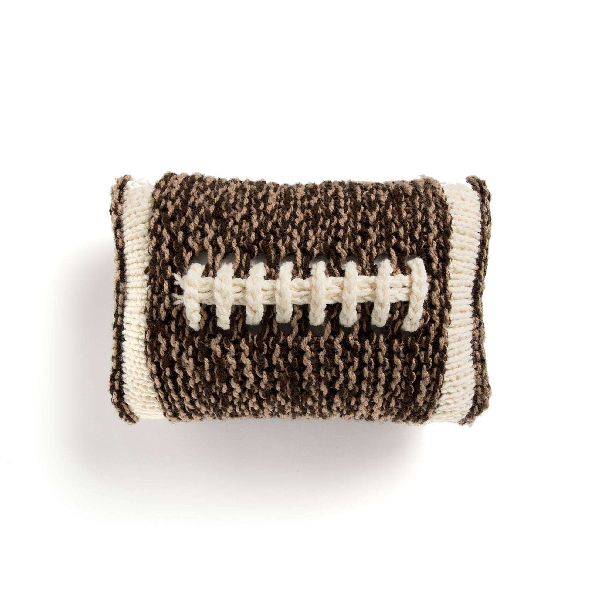 Free Easy Bernat Touchdown Pillow Knitting Pattern | Yarnspirations
