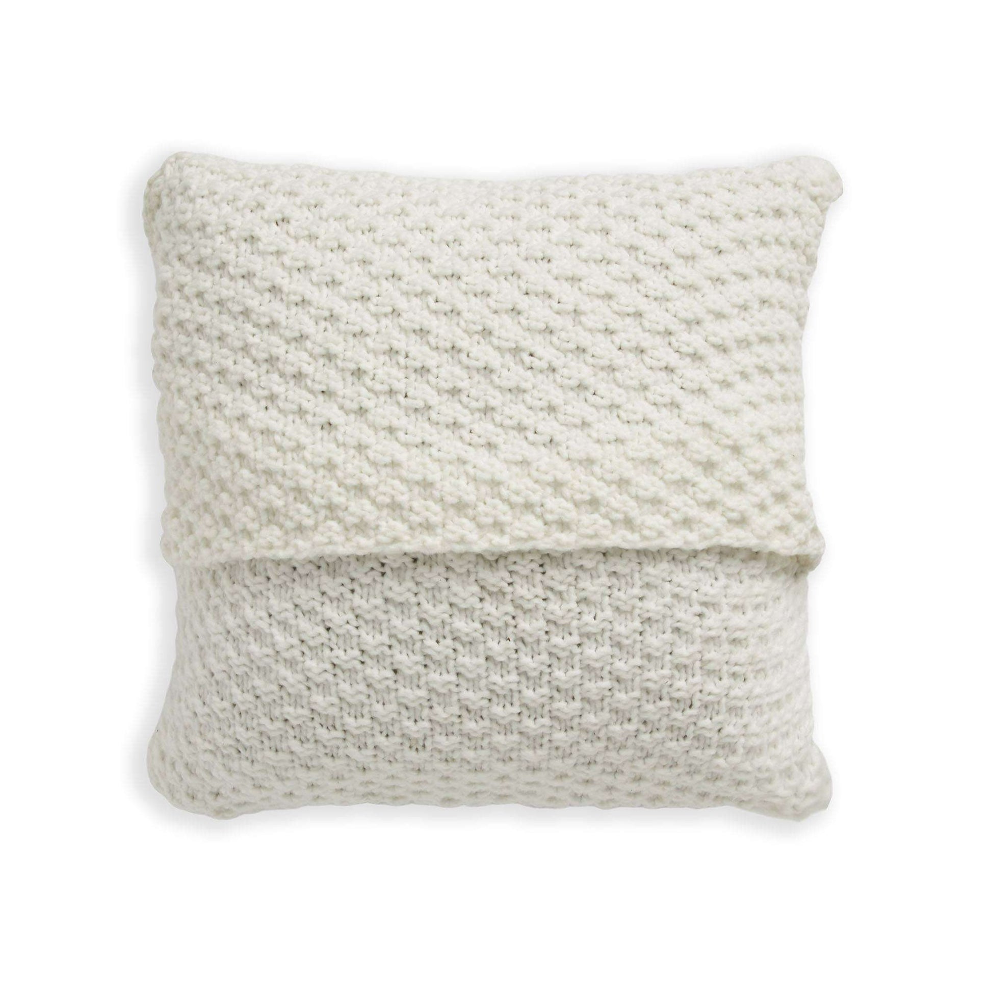Free Beginner Bernat Check Border Pillow Knitting Pattern | Yarnspirations
