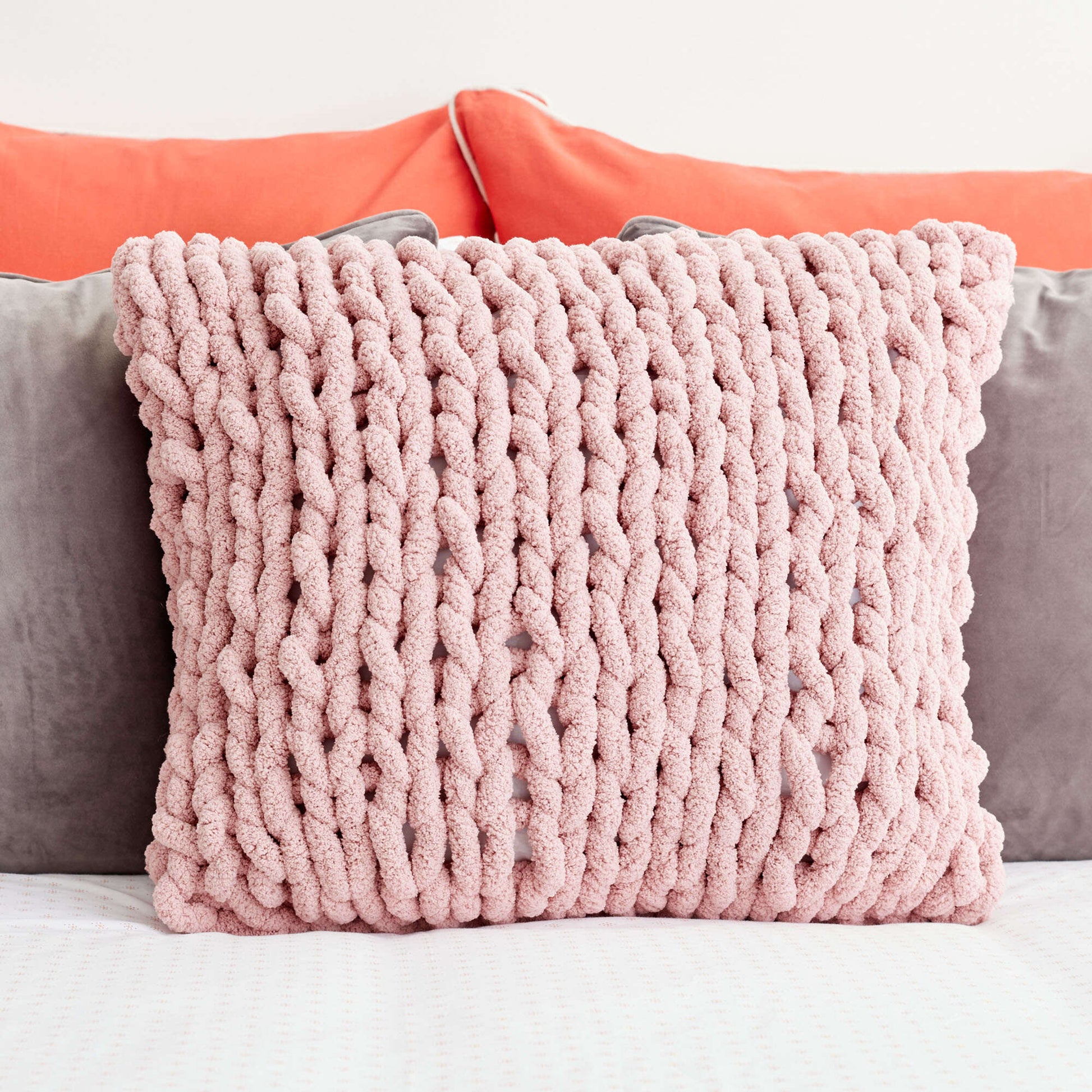 Free Beginner Bernat Simple Stitch Pillow Knitting Pattern | Yarnspirations