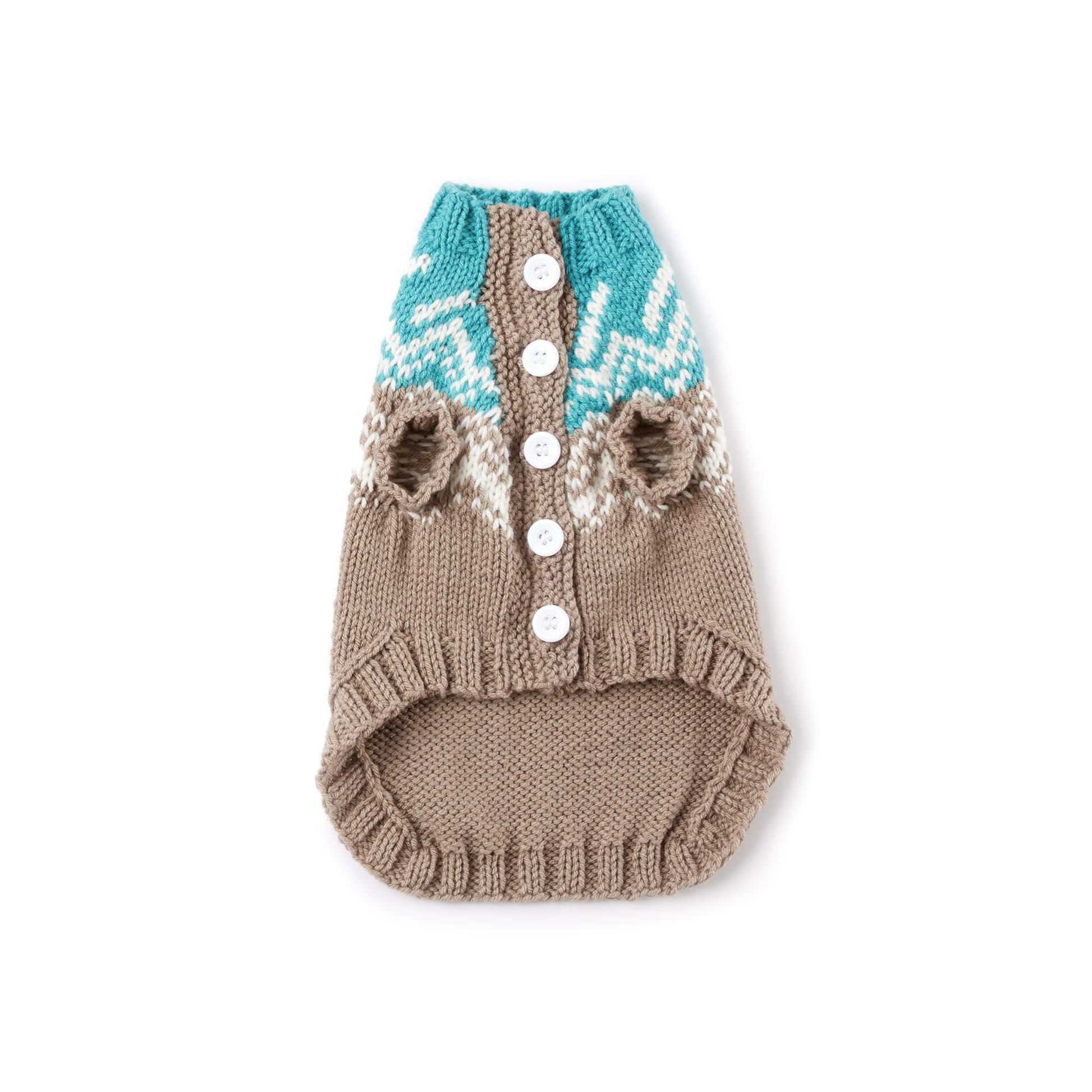 Free Bernat Fair Isle Dog Coat Knitting Pattern | Yarnspirations