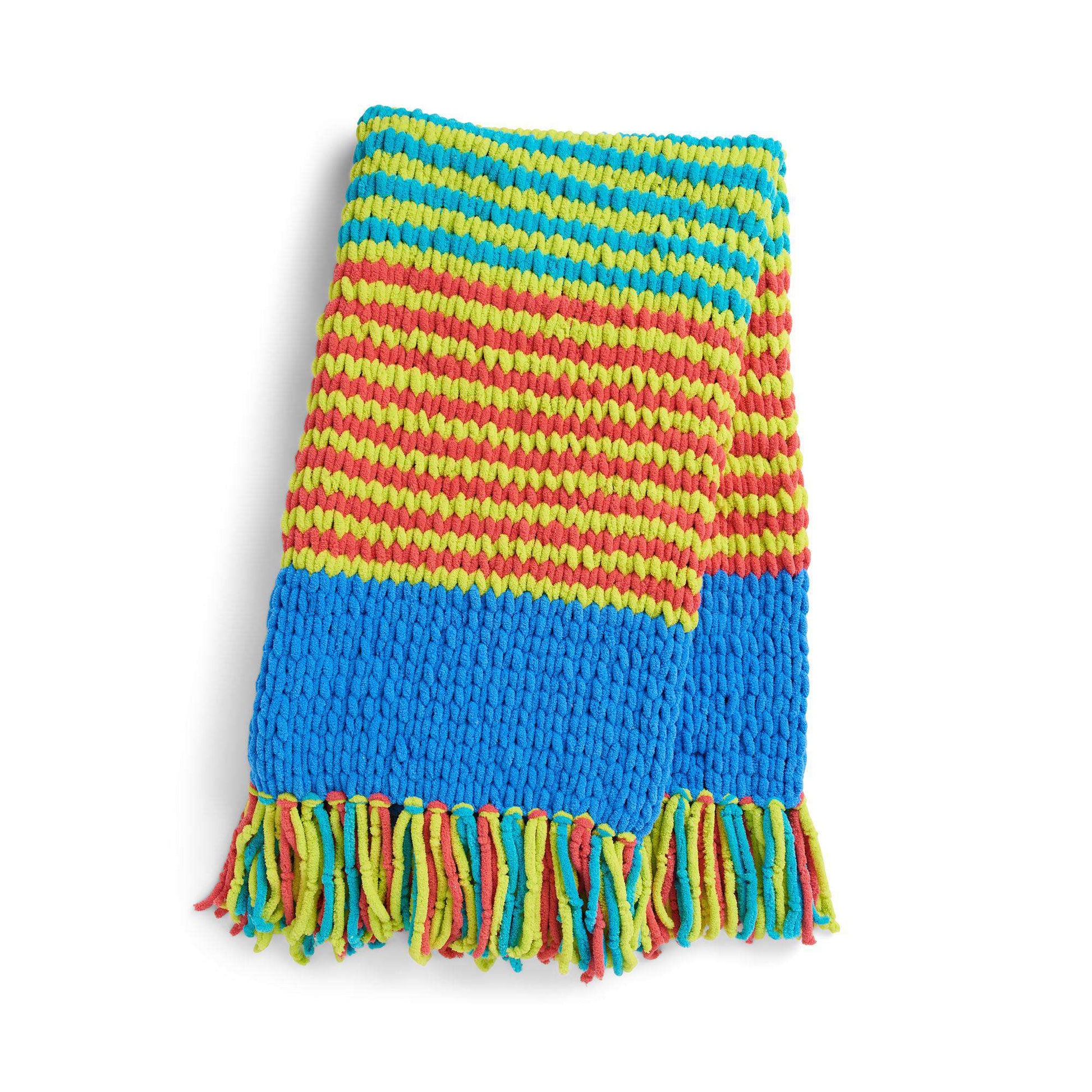 Free Easy Bernat EZ Drawing the Line Blanket Craft Pattern | Yarnspirations