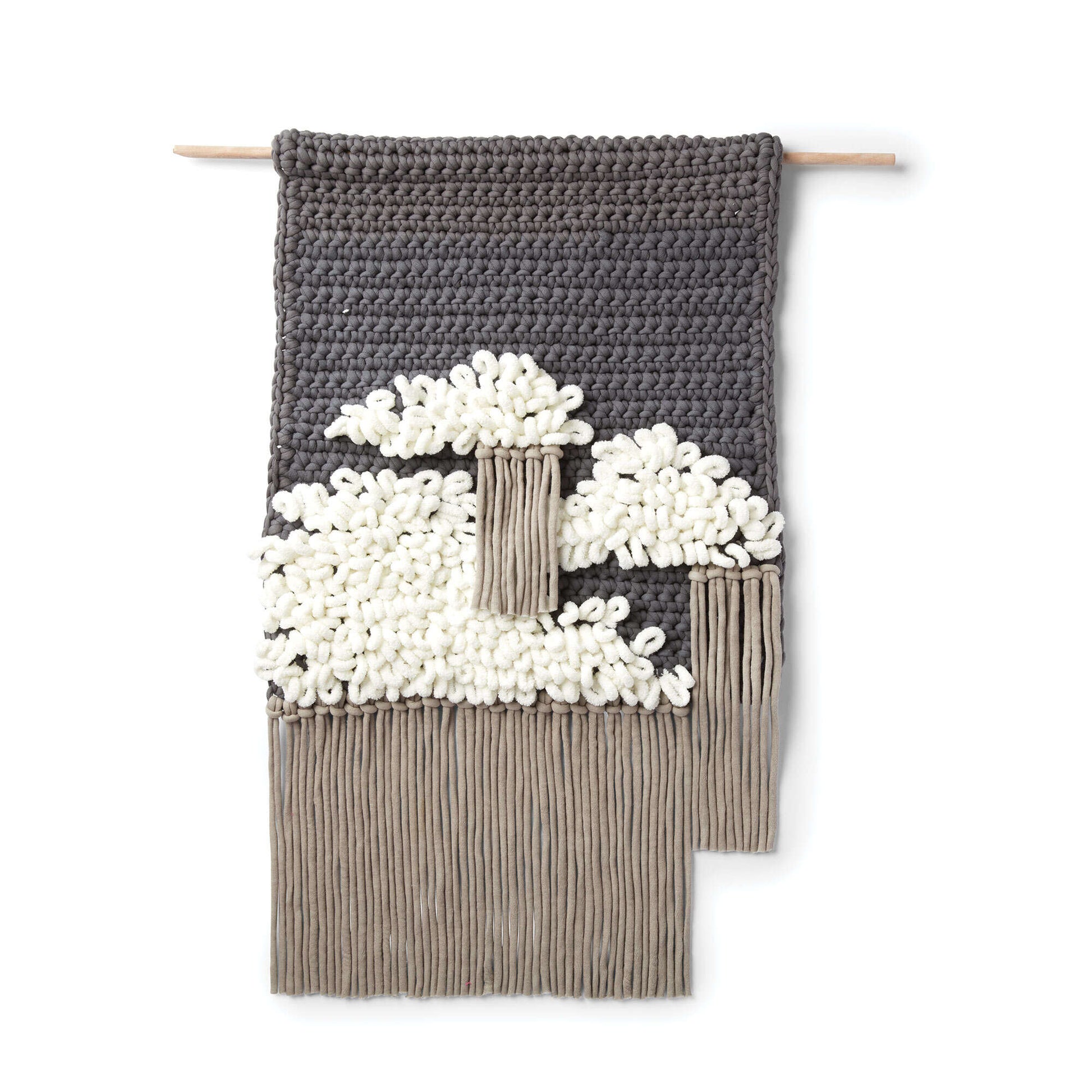 Free Easy Bernat Alize EZ Cloudy Sky Crochet Wall Hanging Craft Pattern ...