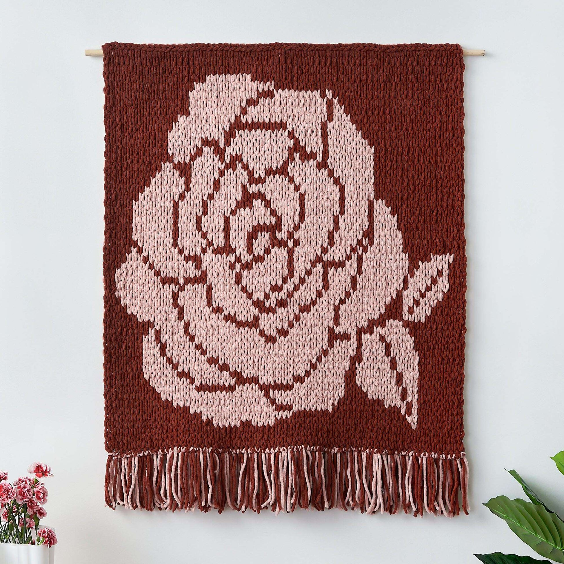 Bernat EZ Graph It Rose Wall Hanging | Yarnspirations - Yarnspirations