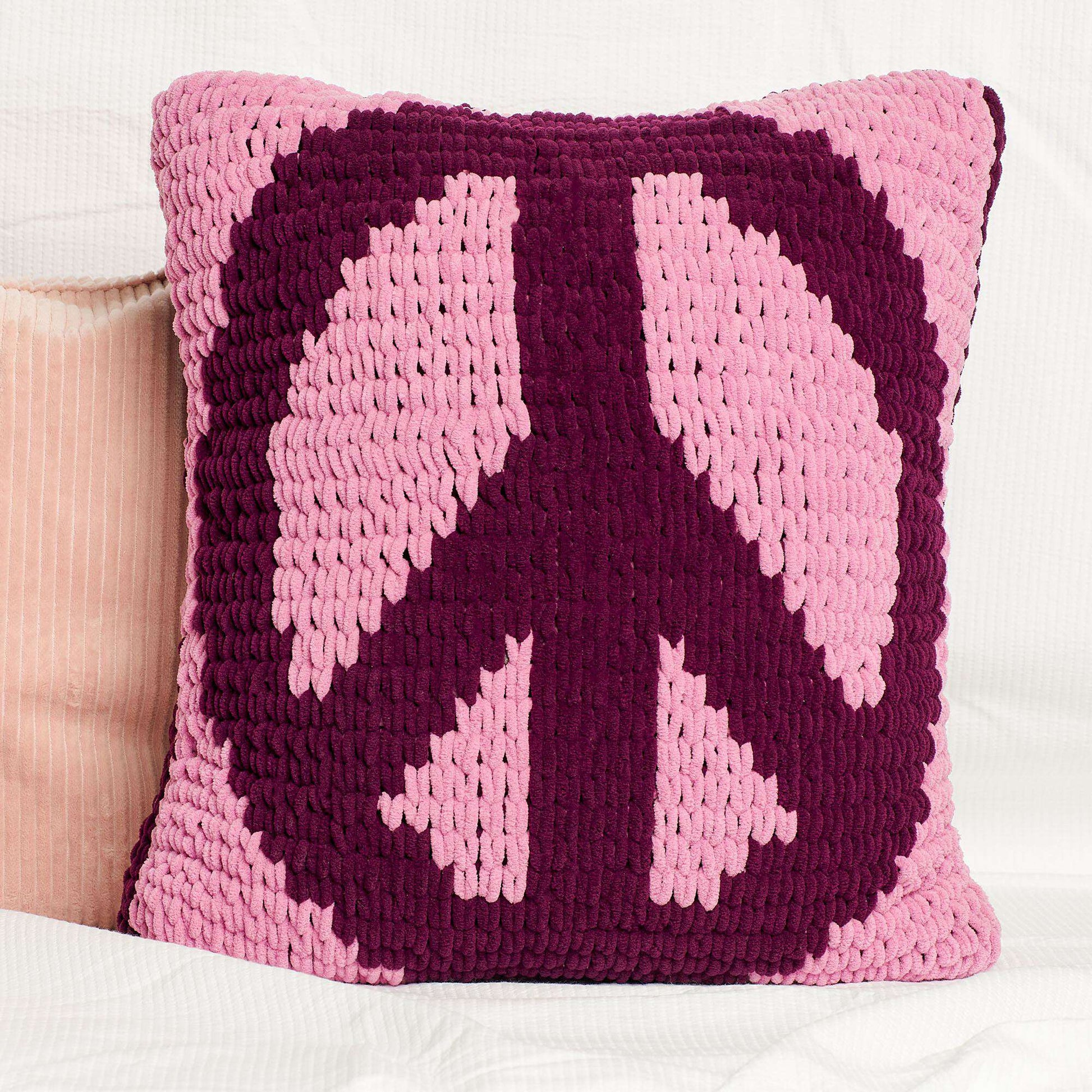 Bernat EZ Peace Sign Pillow | Yarnspirations