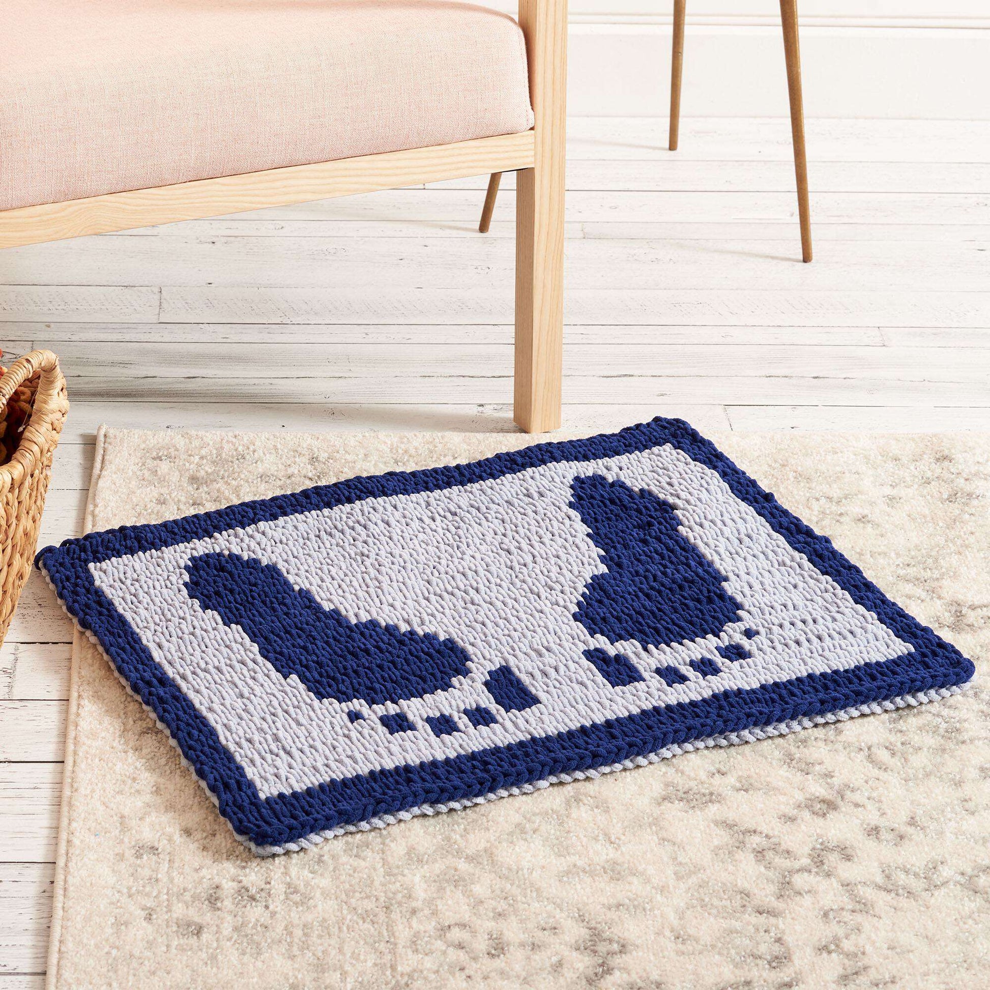 Free Easy Bernat EZ Graph It Footprint Rug Craft Pattern | Yarnspirations