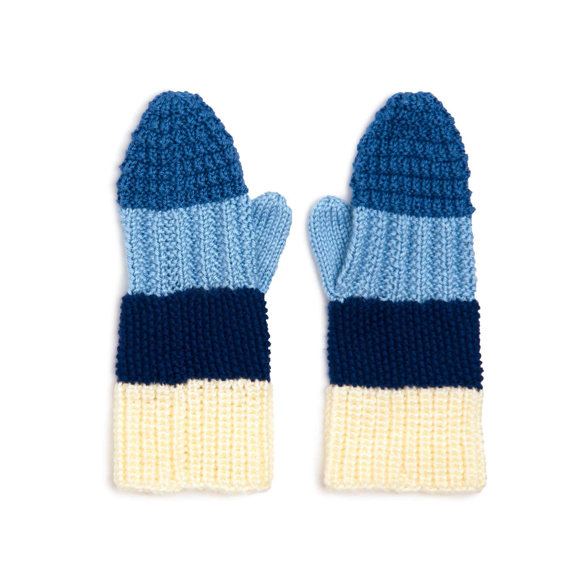 Free Easy Caron Textured Knit Mittens Crochet Pattern | Yarnspirations