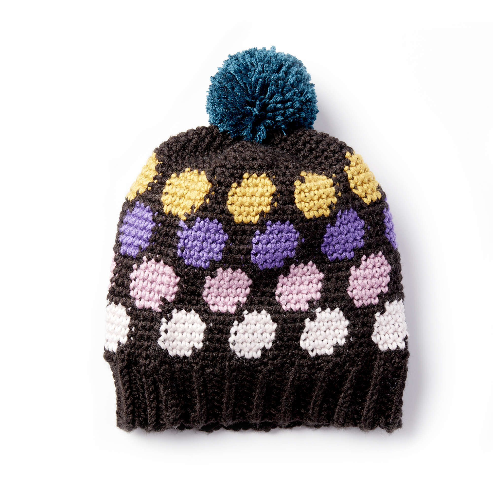 Free Caron x Pantone Polka-Dotty Hat Crochet Pattern | Yarnspirations