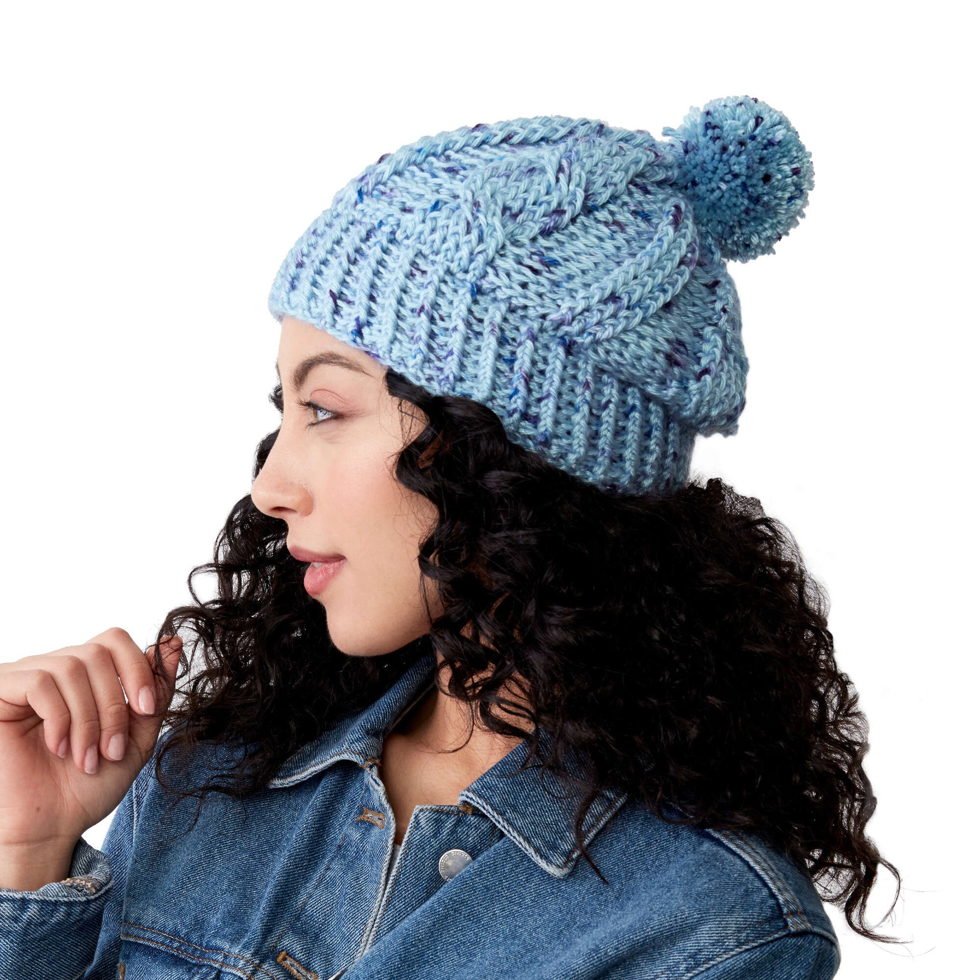 Free Caron Cabled Hat Crochet Pattern | Yarnspirations