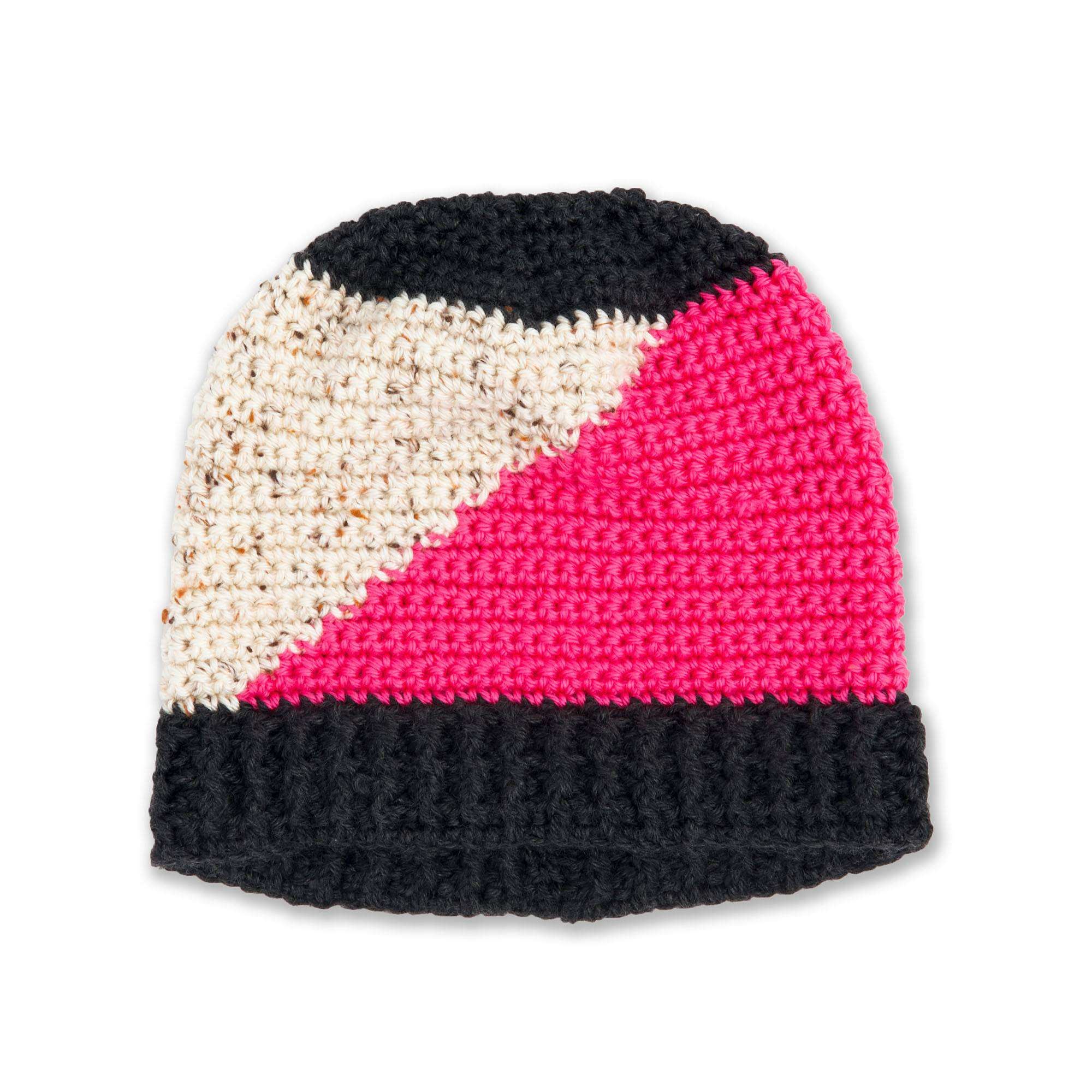Free Easy Caron Colorblock Hat Crochet Pattern | Yarnspirations