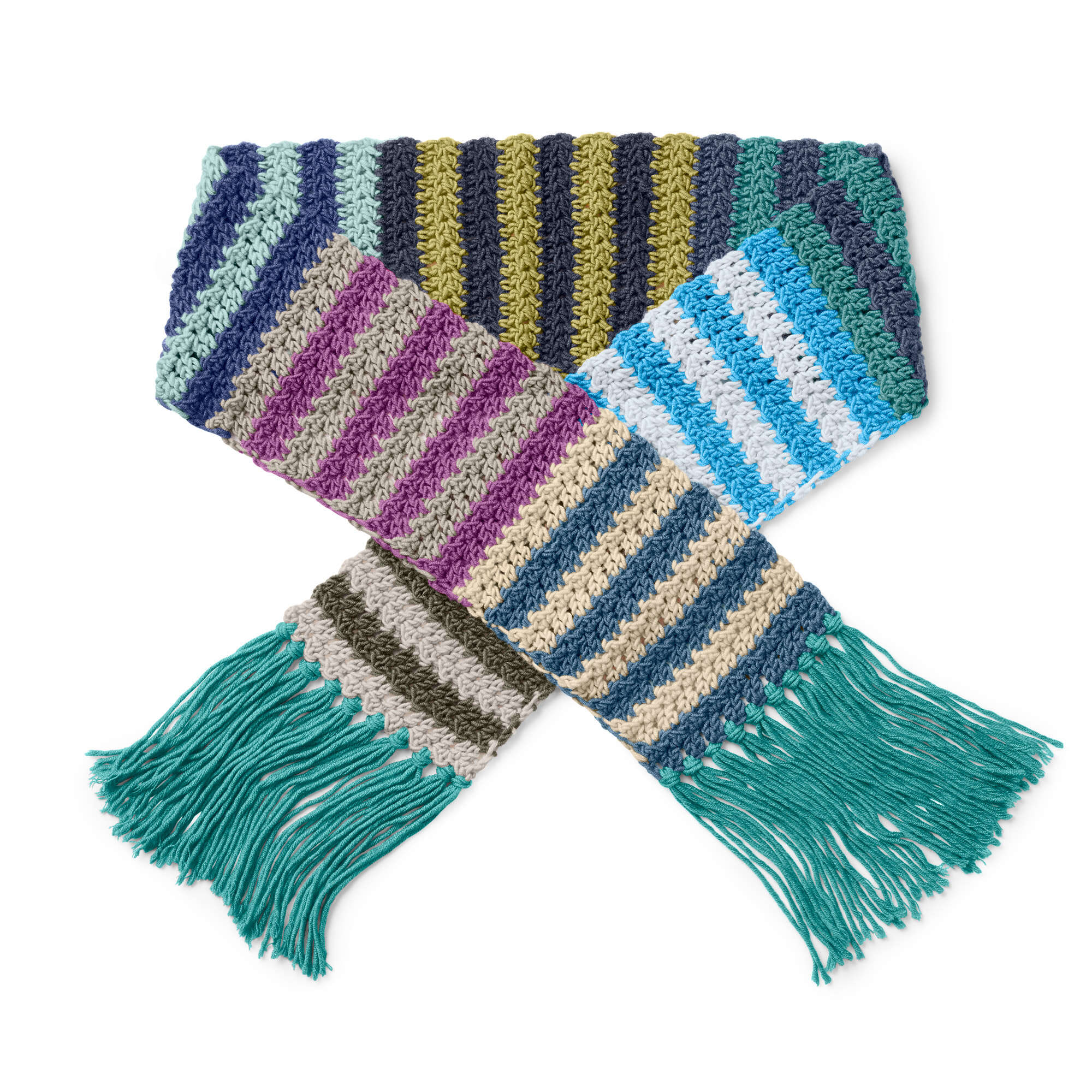 Free Easy Caron X Pantone Stripe Scarf Crochet Pattern | Yarnspirations