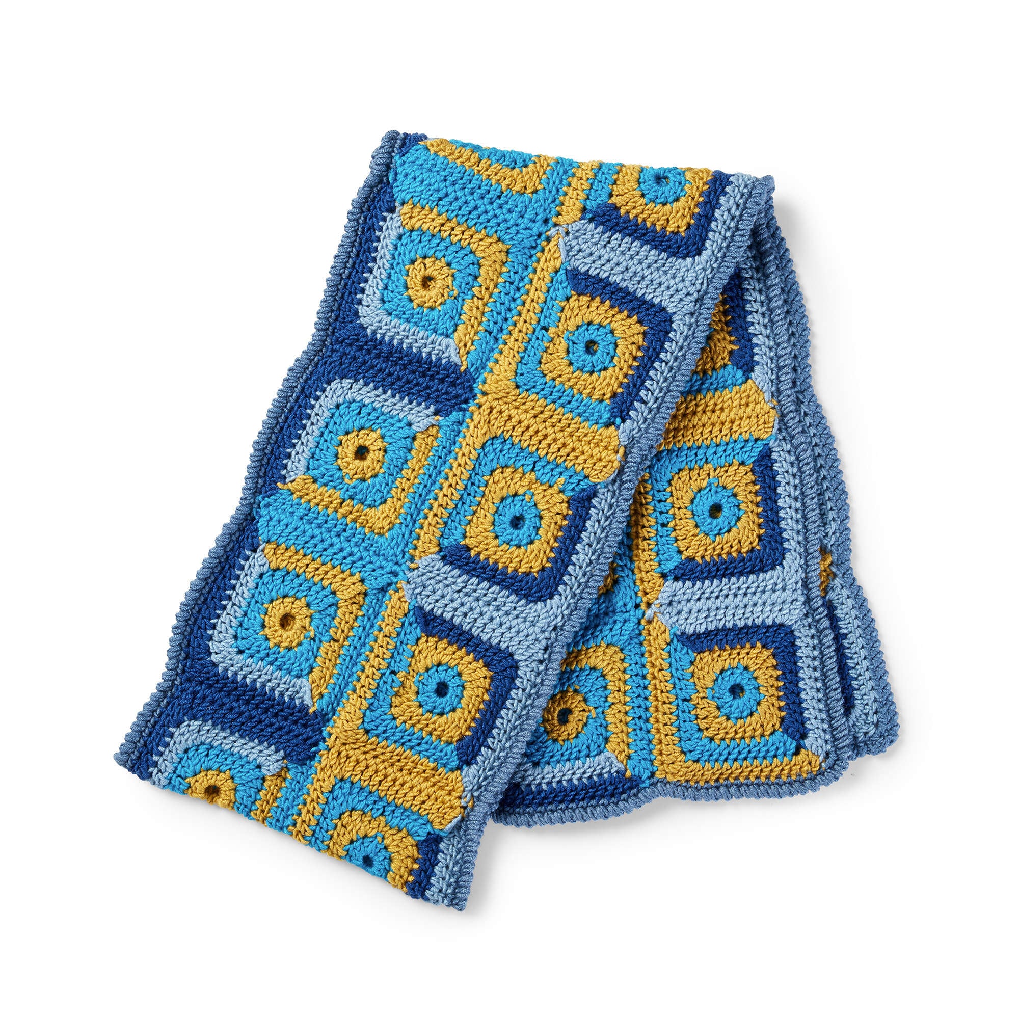 Free Easy Caron X Pantone Log Cabin Blocks Scarf Crochet Pattern ...