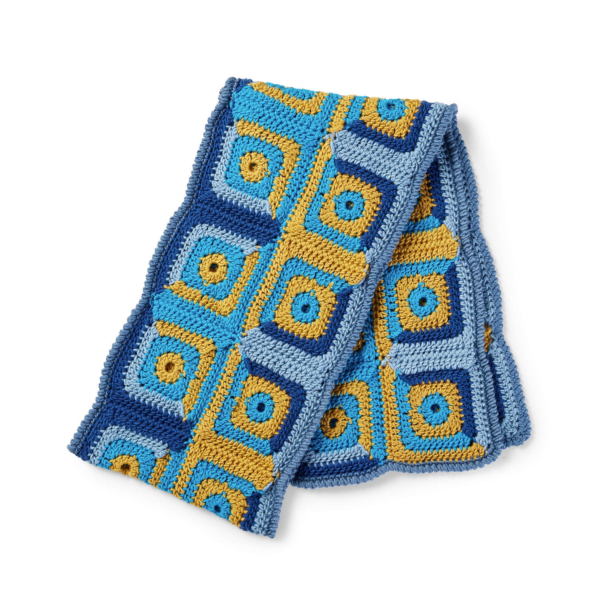 Free Easy Caron X Pantone Log Cabin Blocks Scarf Crochet Pattern ...