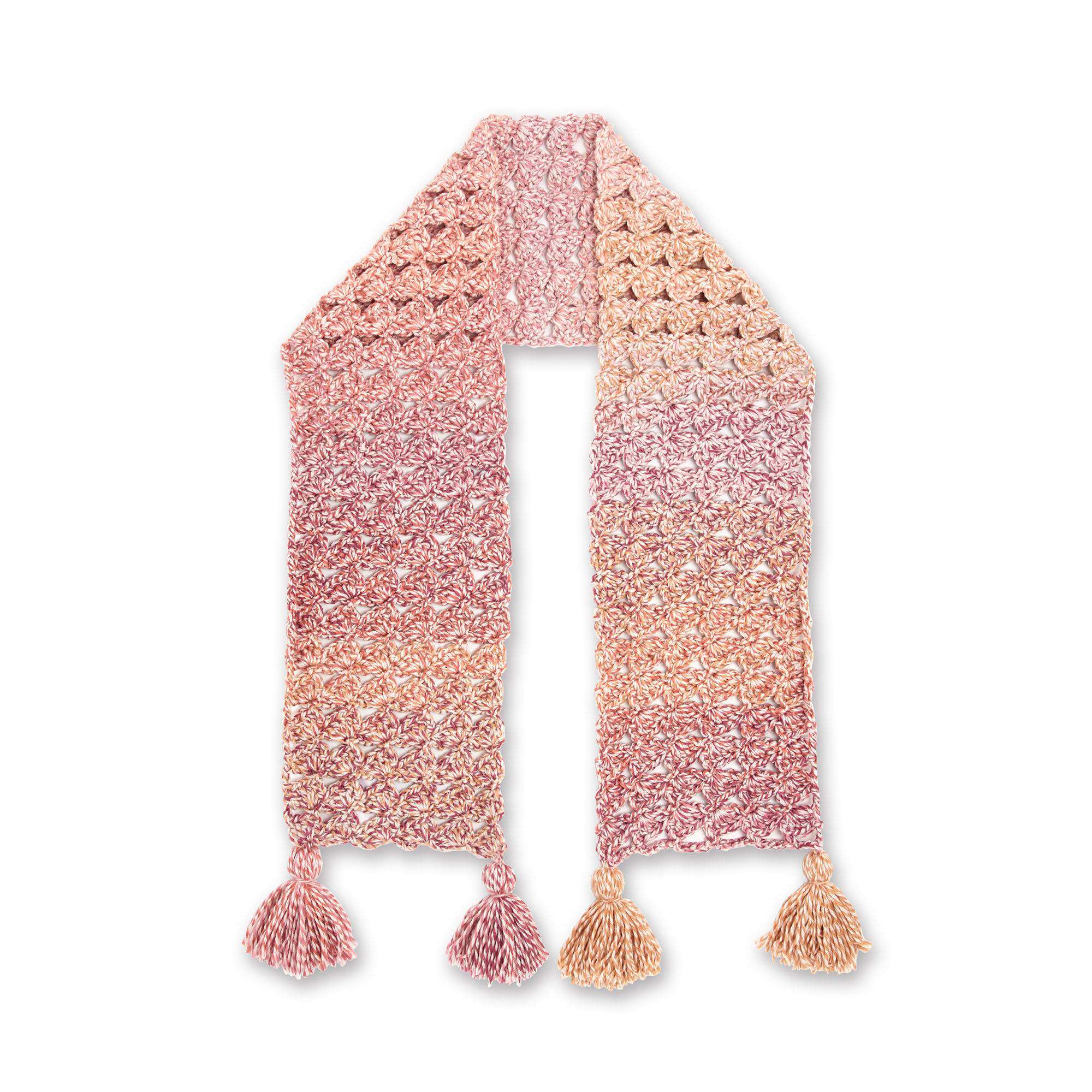 Free Easy Caron Marled Slanted Shell Super Scarf Crochet Pattern ...