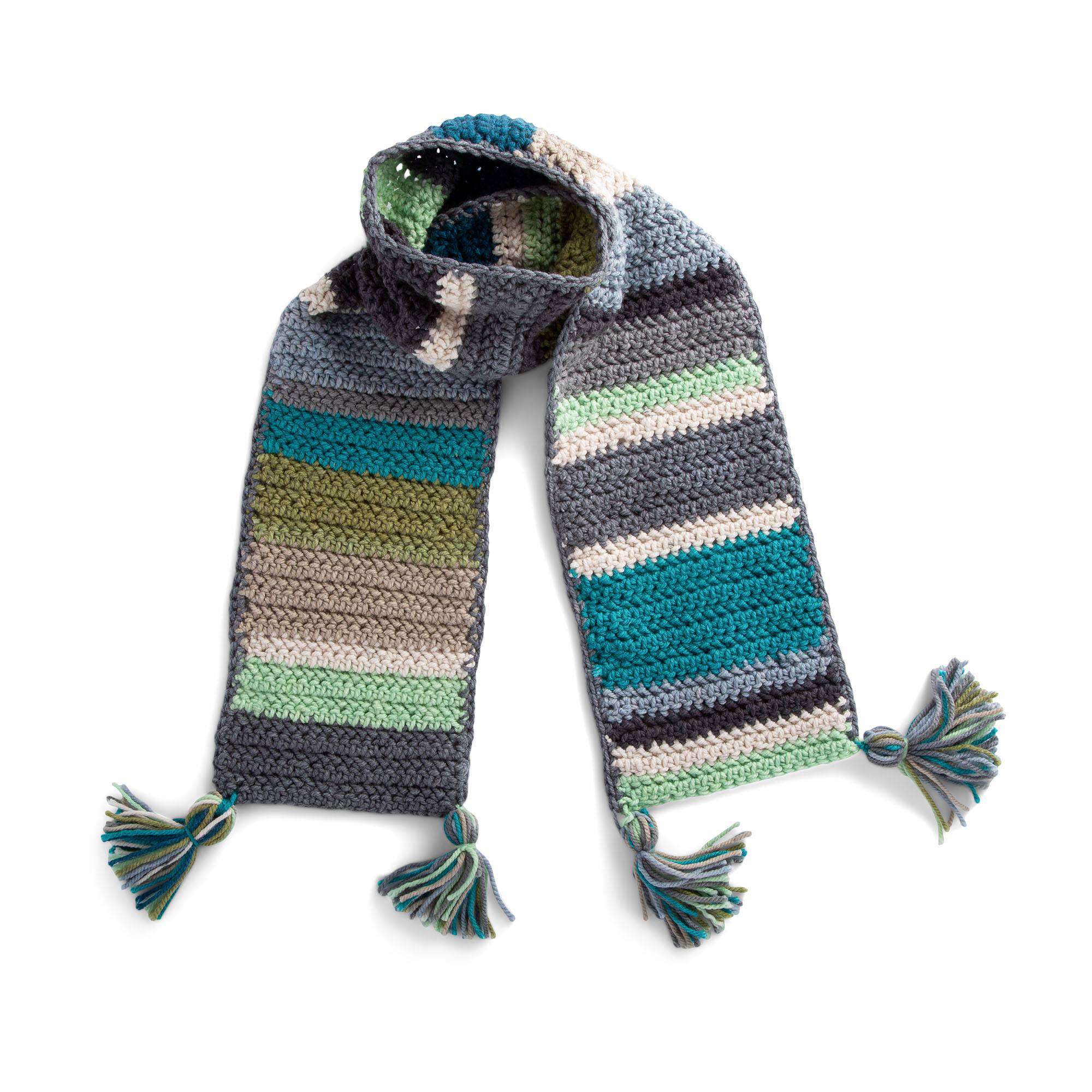 Free Easy Caron Varied Stripes Scarf Crochet Pattern | Yarnspirations