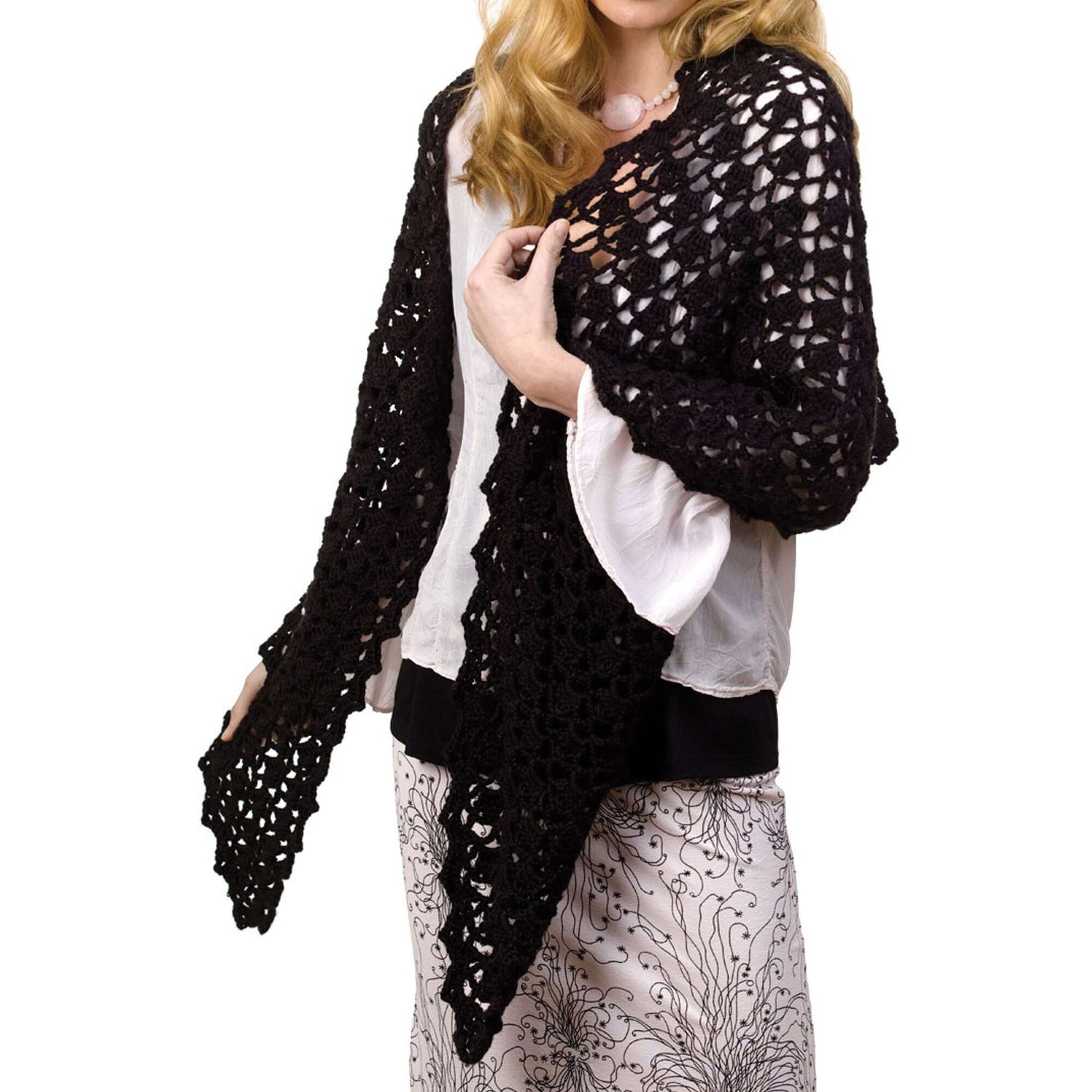 Free Easy Caron Openwork Wrap Crochet Pattern | Yarnspirations