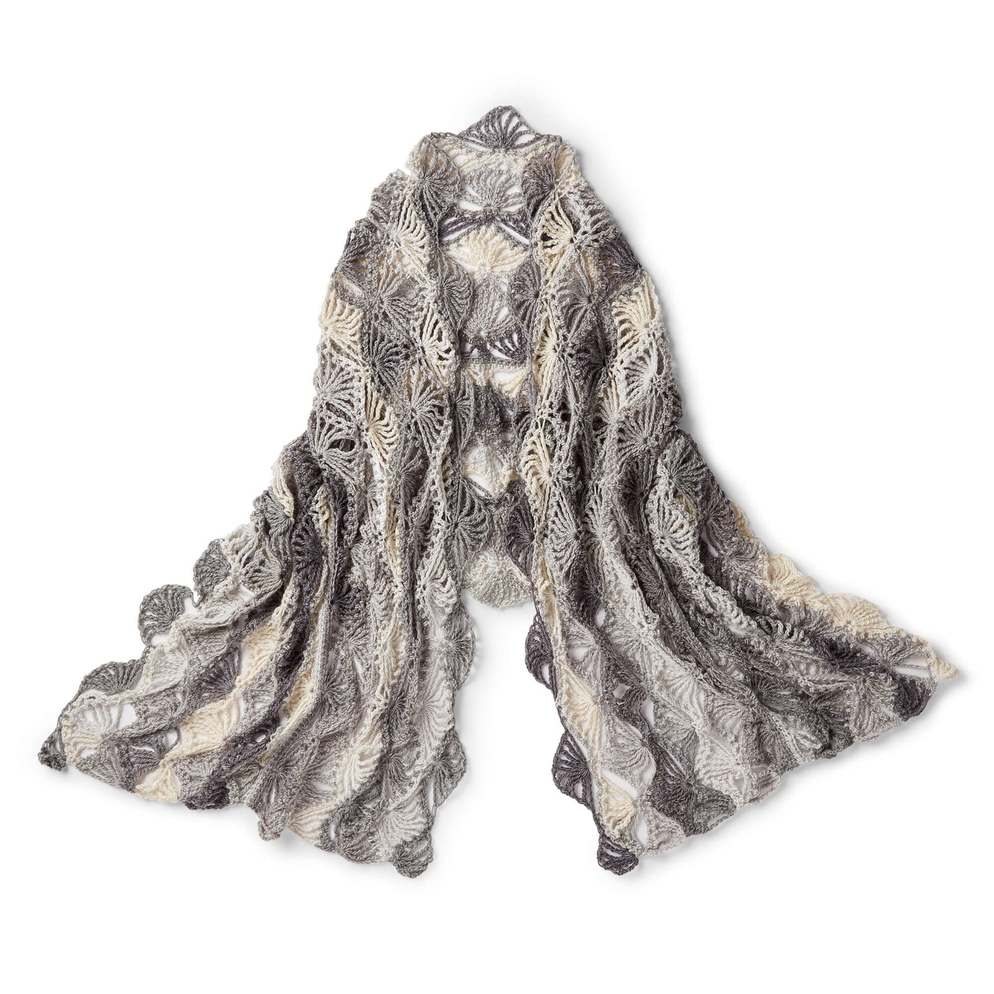 Free Easy Caron Fan Shells Shawl Crochet Pattern | Yarnspirations