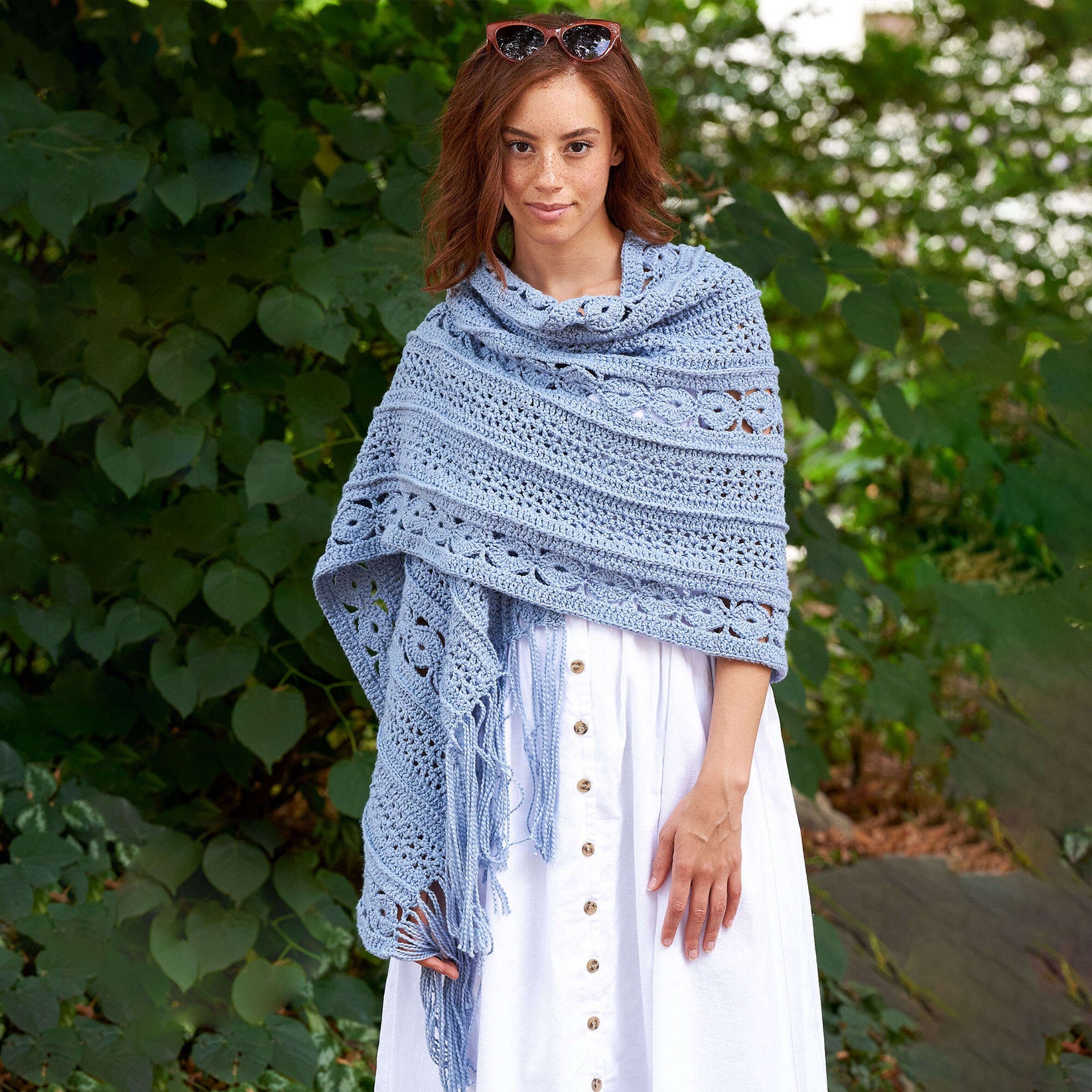 Caron Crochet Circle Line Shawl | Yarnspirations