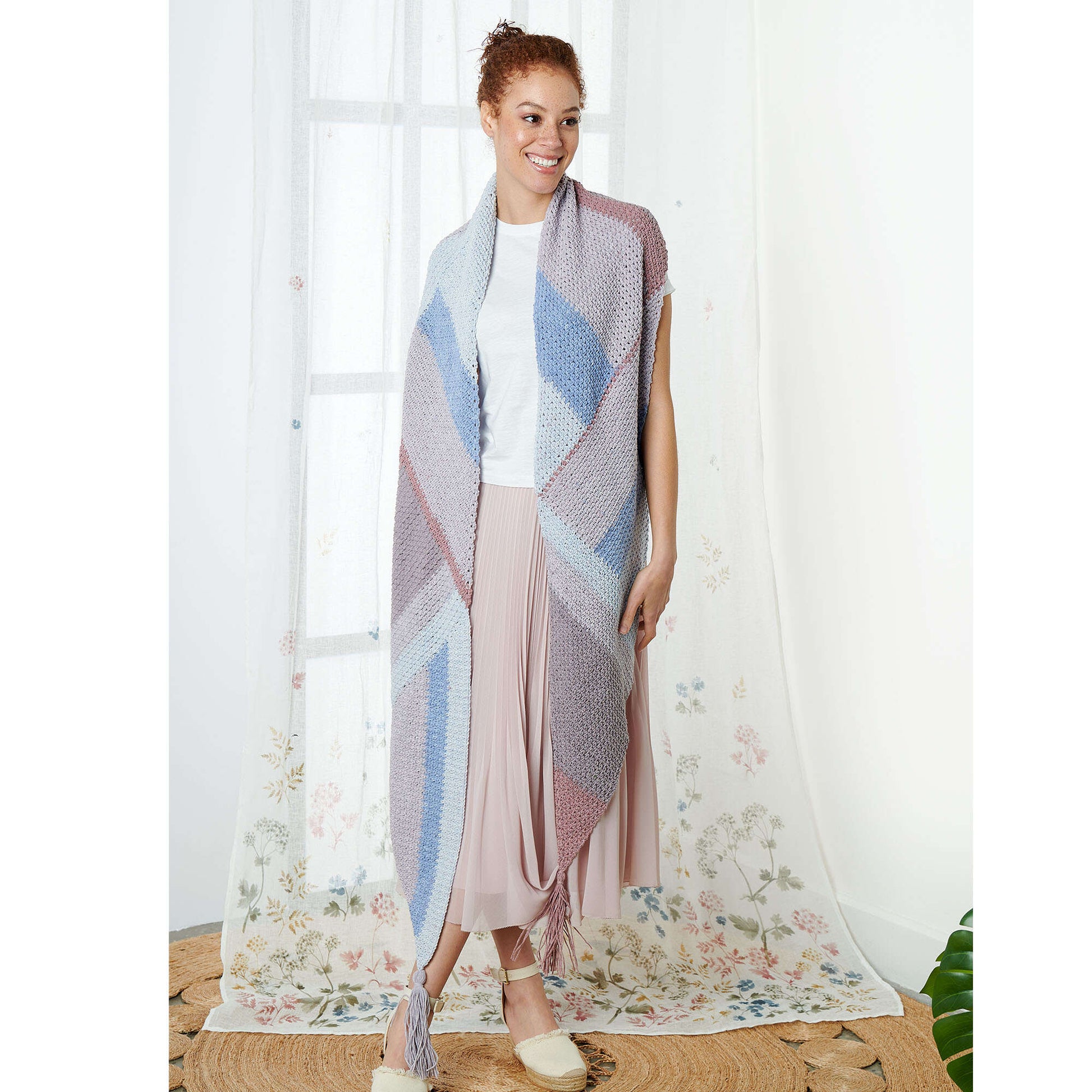 Caron Crochet Oblique Shawl | Yarnspirations
