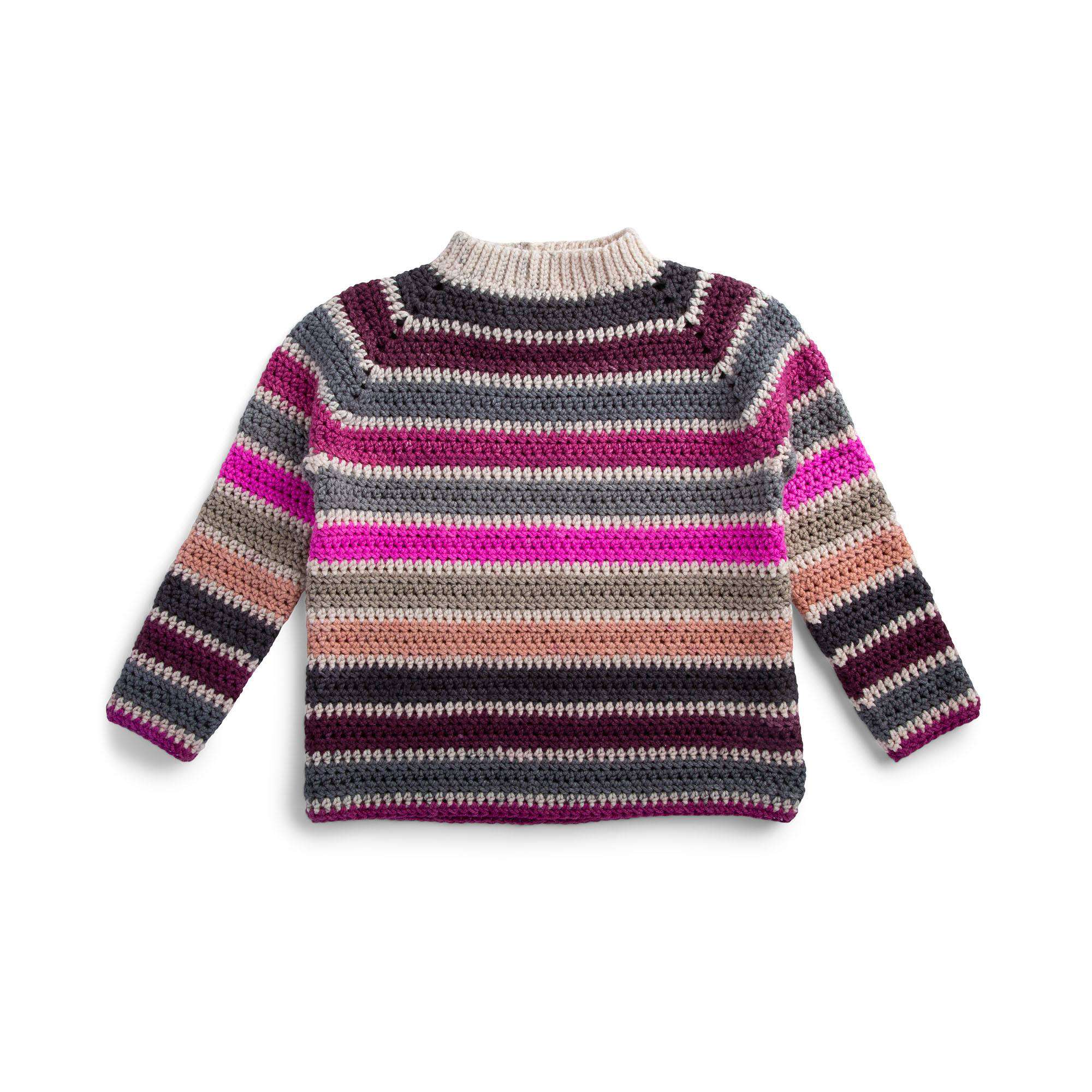 Free Easy Caron Striped Raglan Pullover Crochet Pattern | Yarnspirations