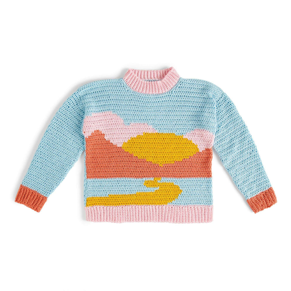 Free Caron Landscape Sweater Crochet Pattern | Yarnspirations