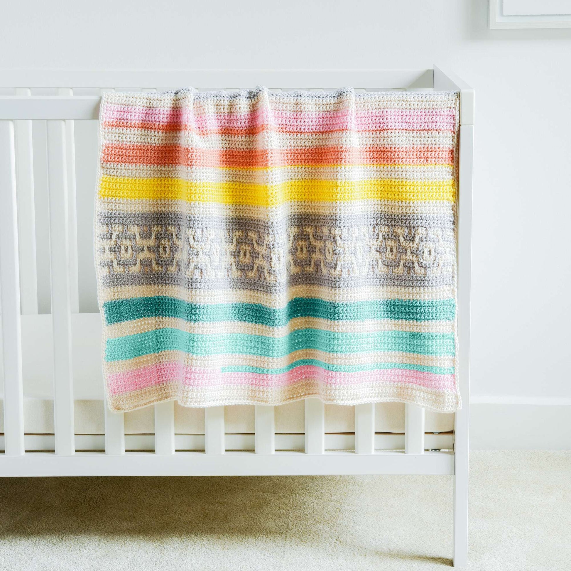 Free Caron Geo Baby Blanket Crochet Pattern | Yarnspirations