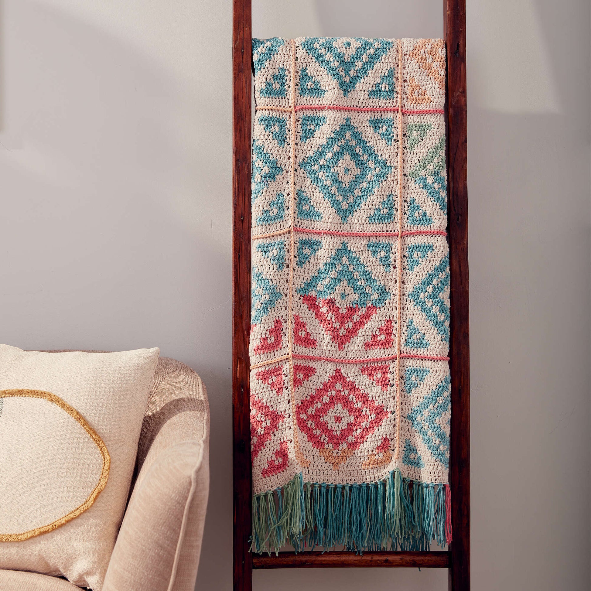 Free Caron Diamond Blocks Blanket Crochet Pattern | Yarnspirations
