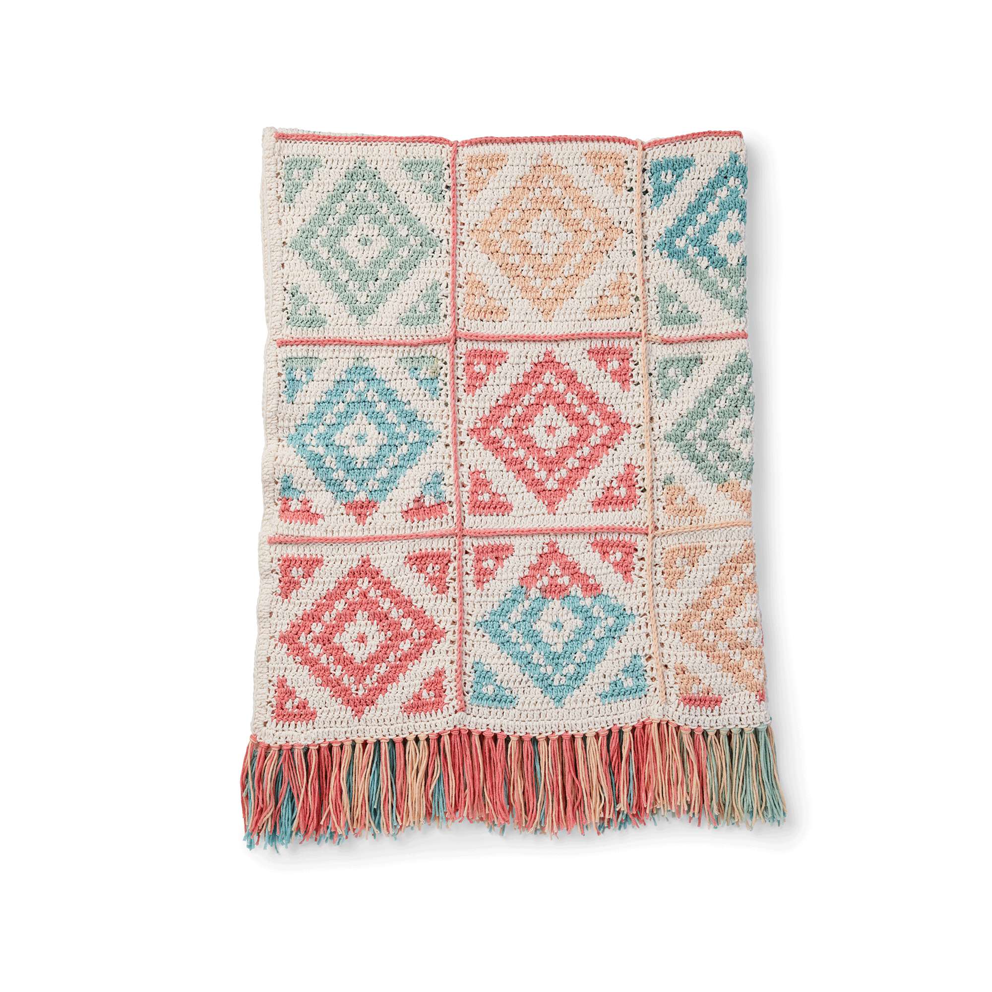 Free Intermediate Caron Diamond Blocks Crochet Blanket Pattern ...