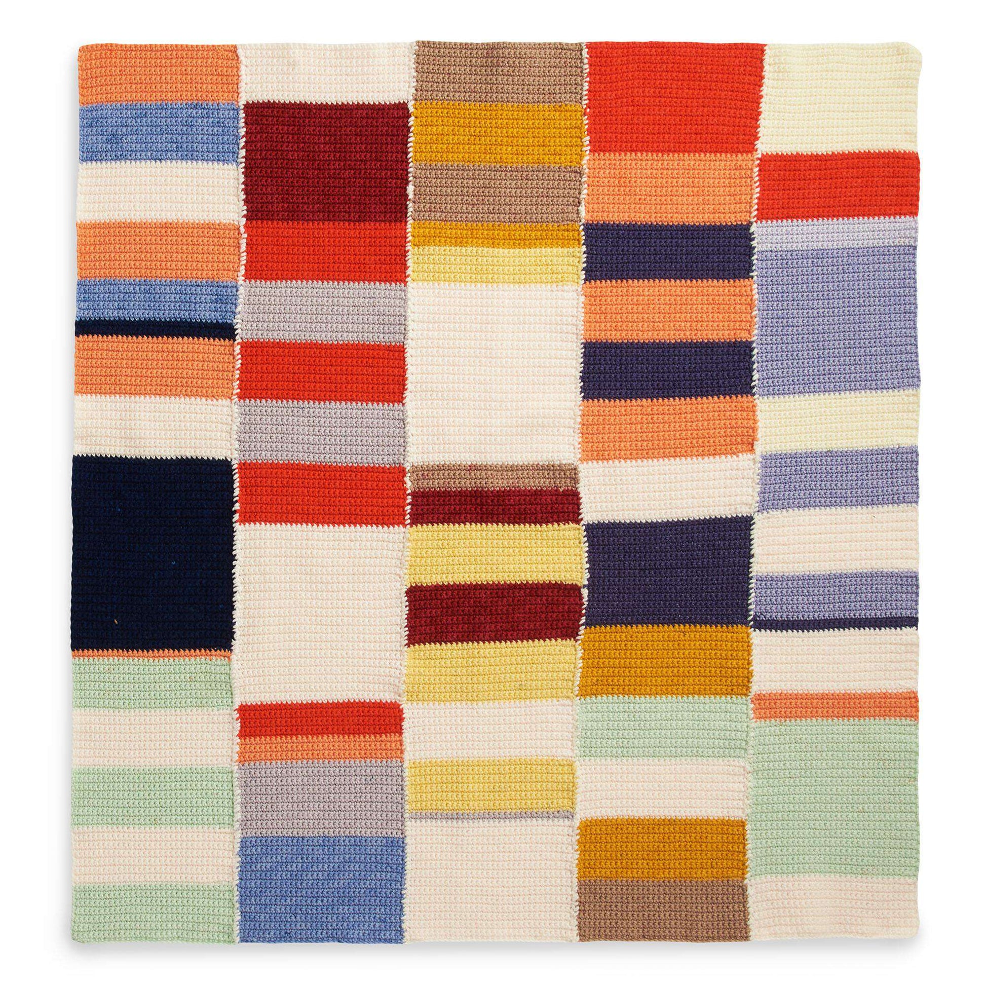 Free Beginner Caron Patchwork Blanket with Visible Seams Crochet ...