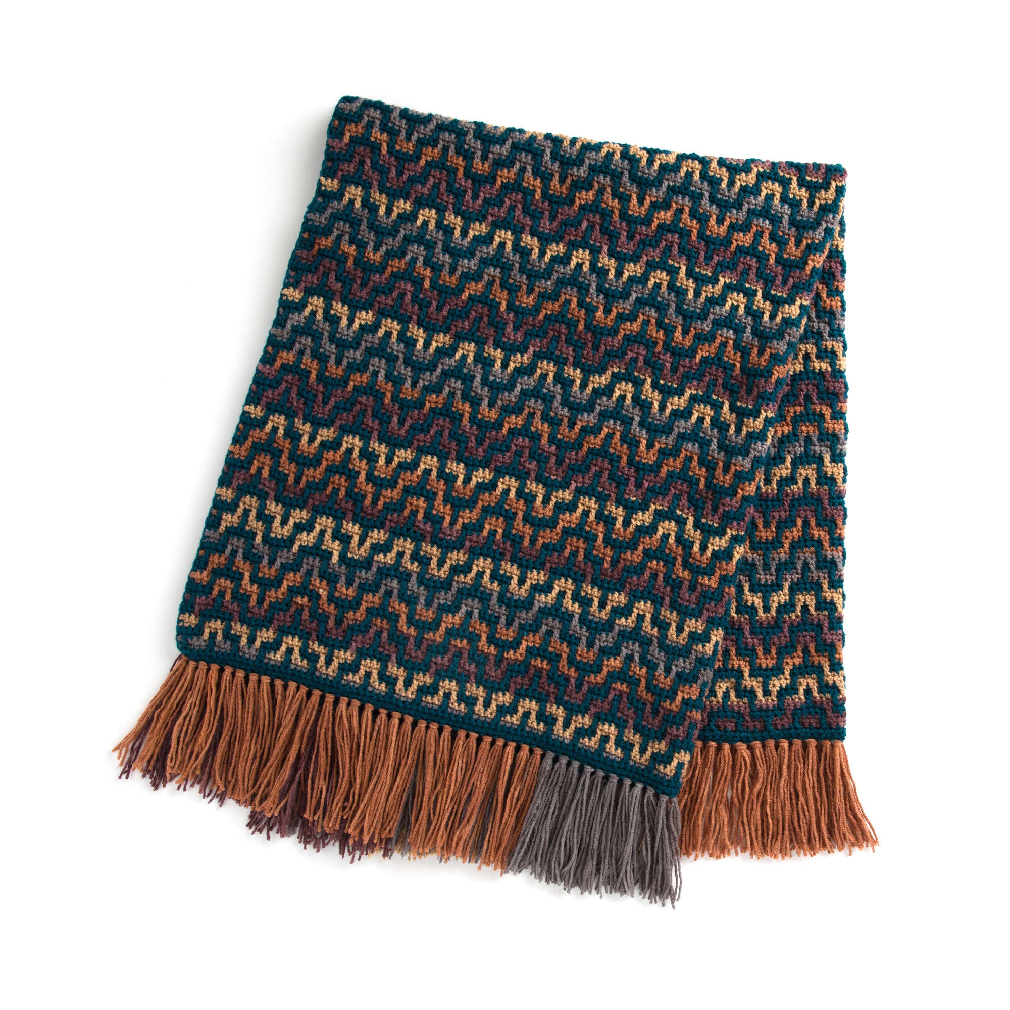 Free Caron Ziggurat Chevron Mosaic Blanket Crochet Pattern | Yarnspirations