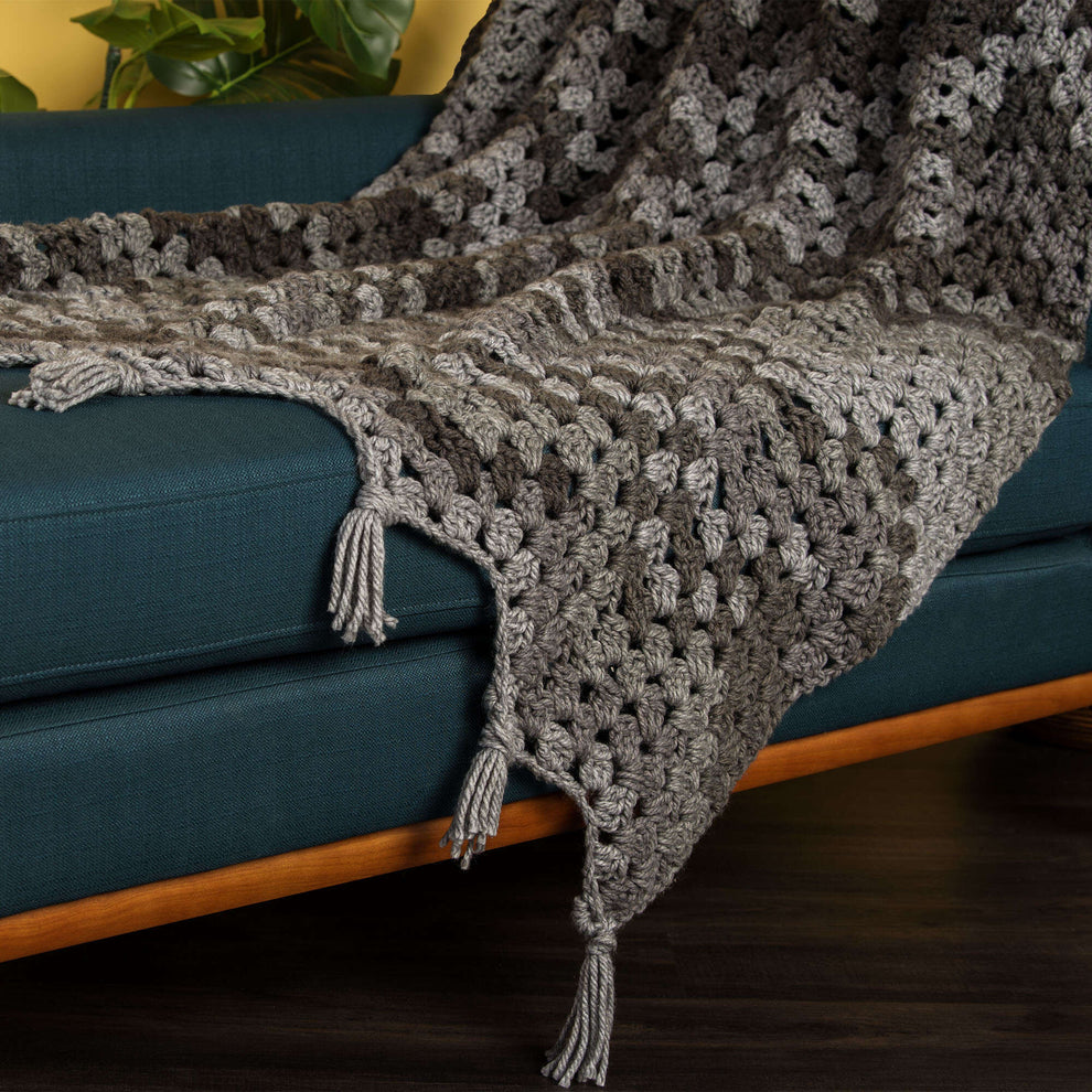 Free Caron Wavy Granny Crochet Blanket Pattern | Yarnspirations