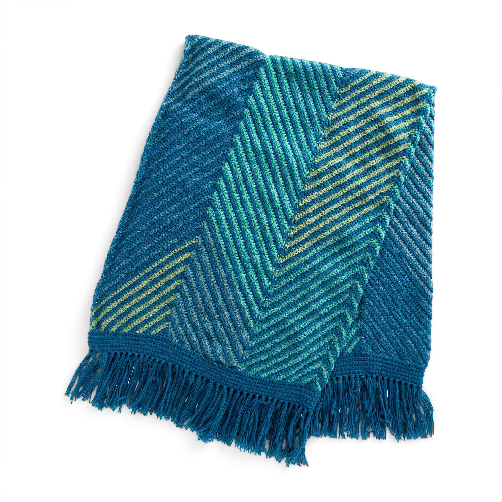 Free Easy Caron Herringbone Striped Throw Crochet Pattern | Yarnspirations