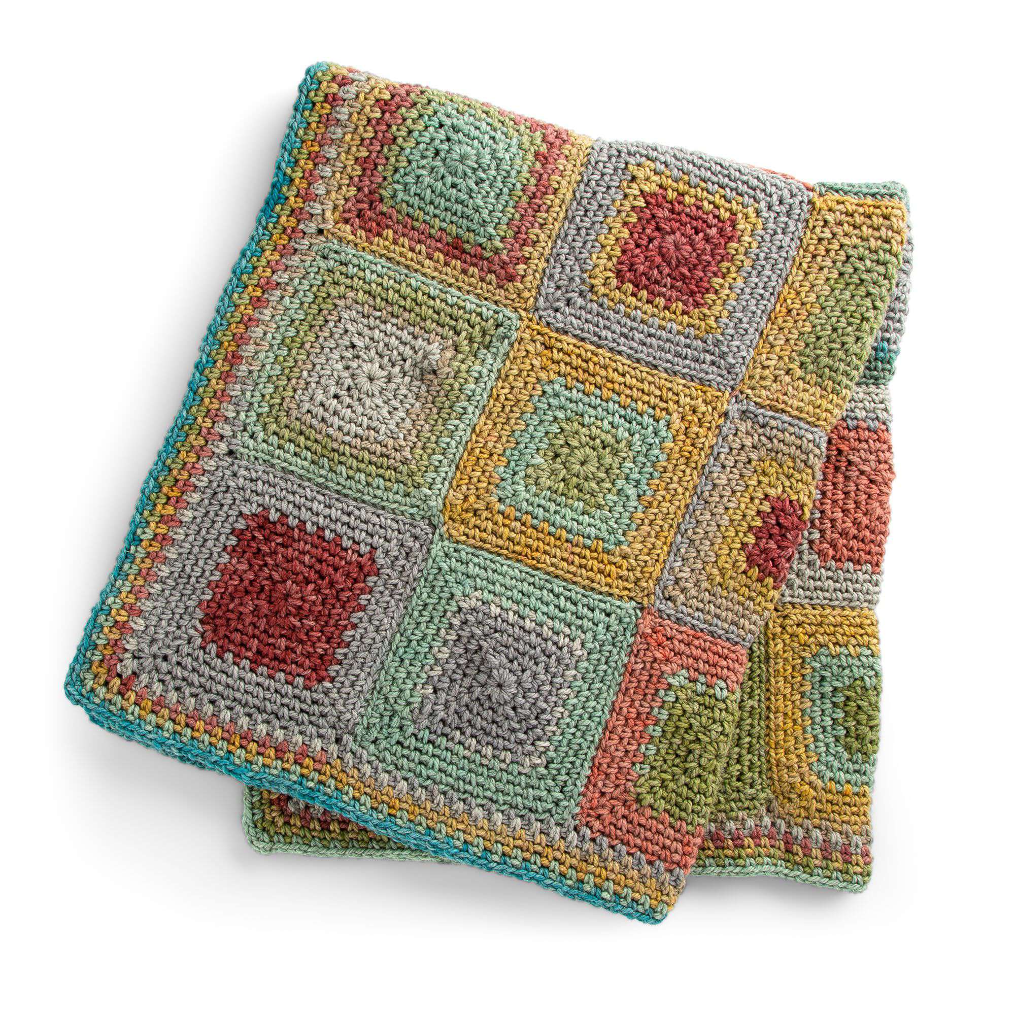 Free Easy Caron Bold Blocks Blanket Crochet Pattern | Yarnspirations