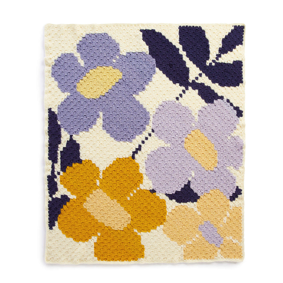 Free Caron Corner to Corner Popping Florals Graphghan Crochet Pattern ...