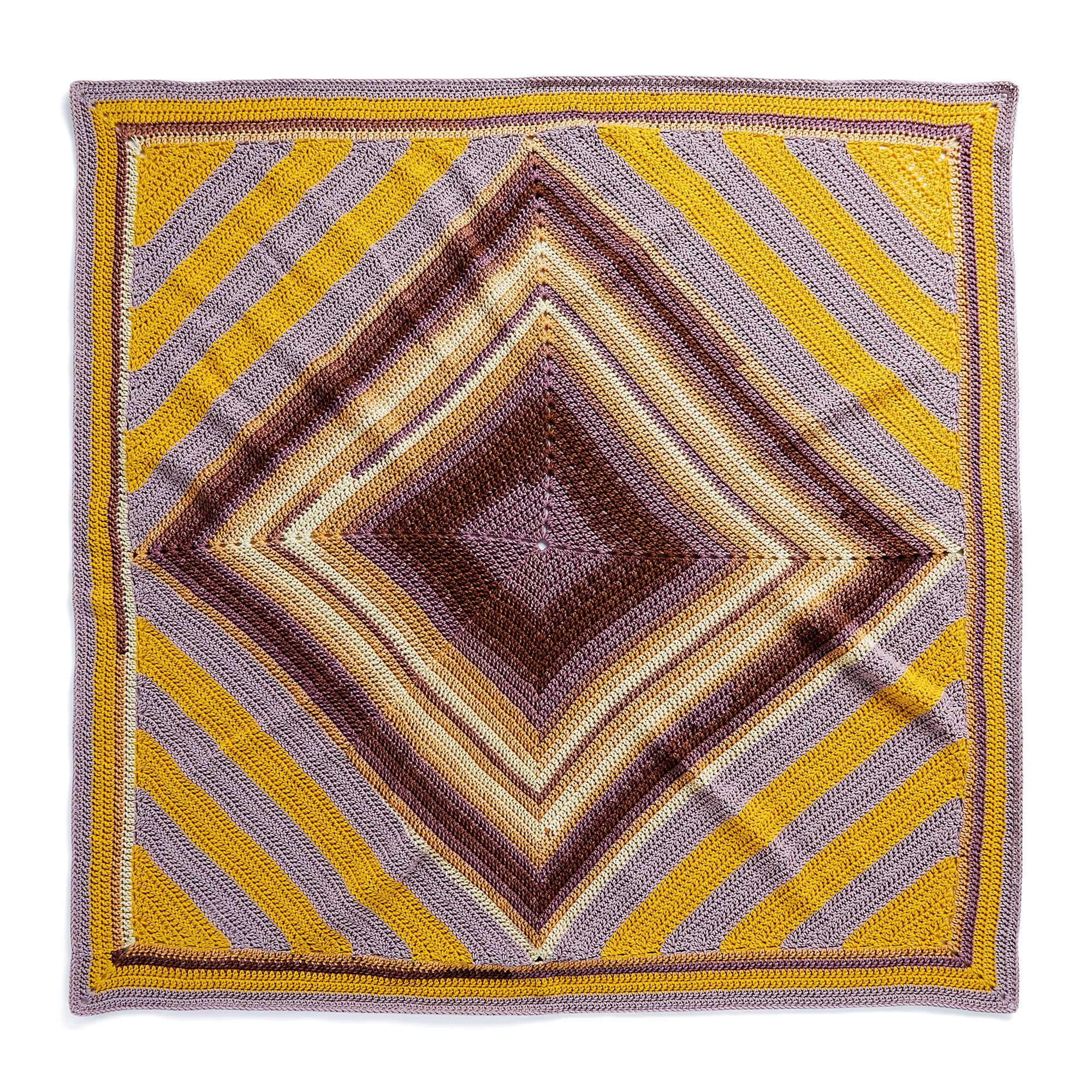 Free Easy Caron Tilted Squares Blanket Crochet Pattern | Yarnspirations