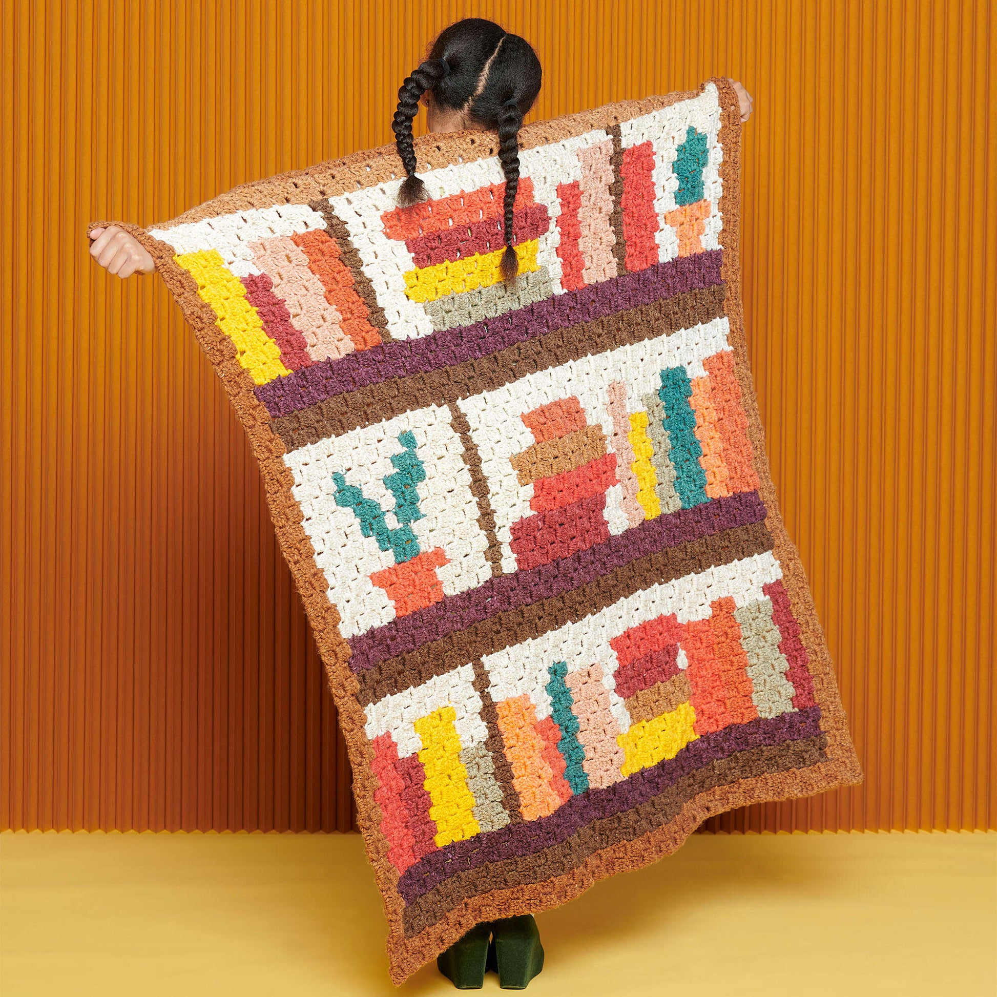 Free Caron Bookcase Blanket Crochet Pattern | Yarnspirations