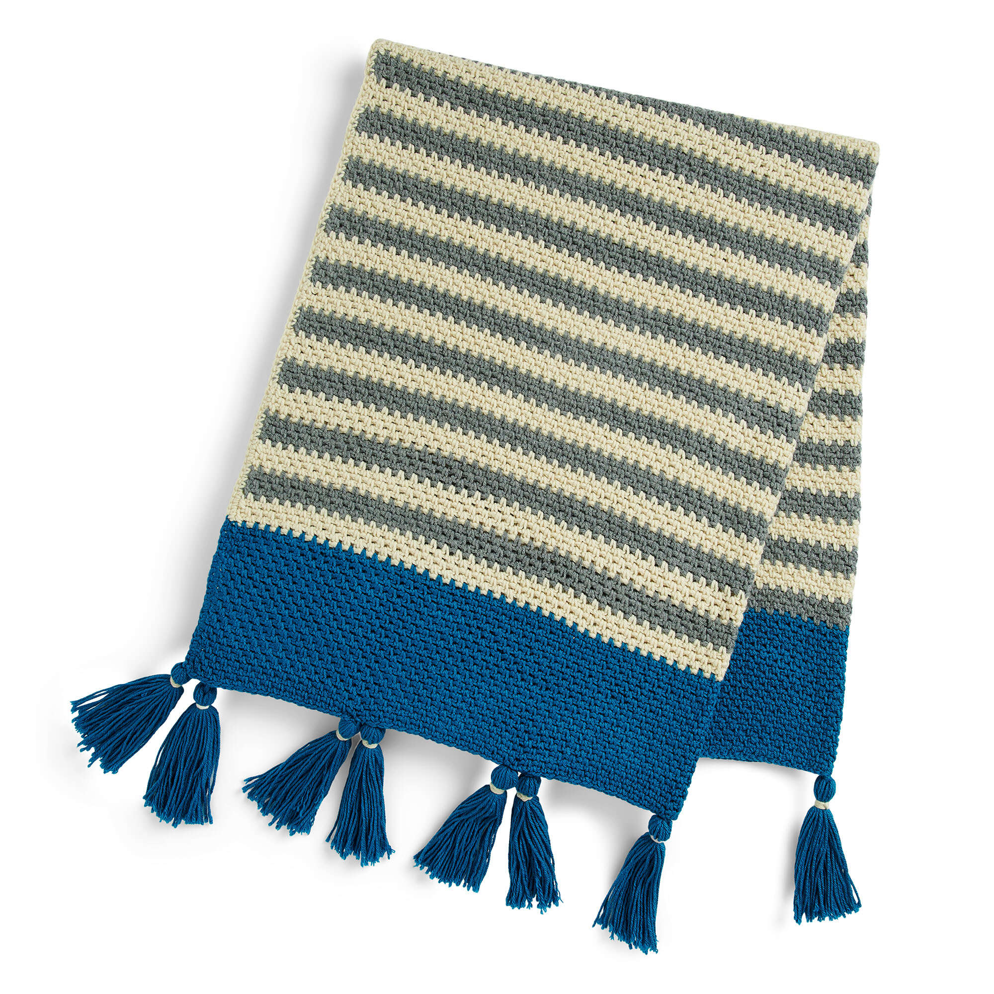 Free Easy Caron Stripe Border Throw Crochet Pattern | Yarnspirations