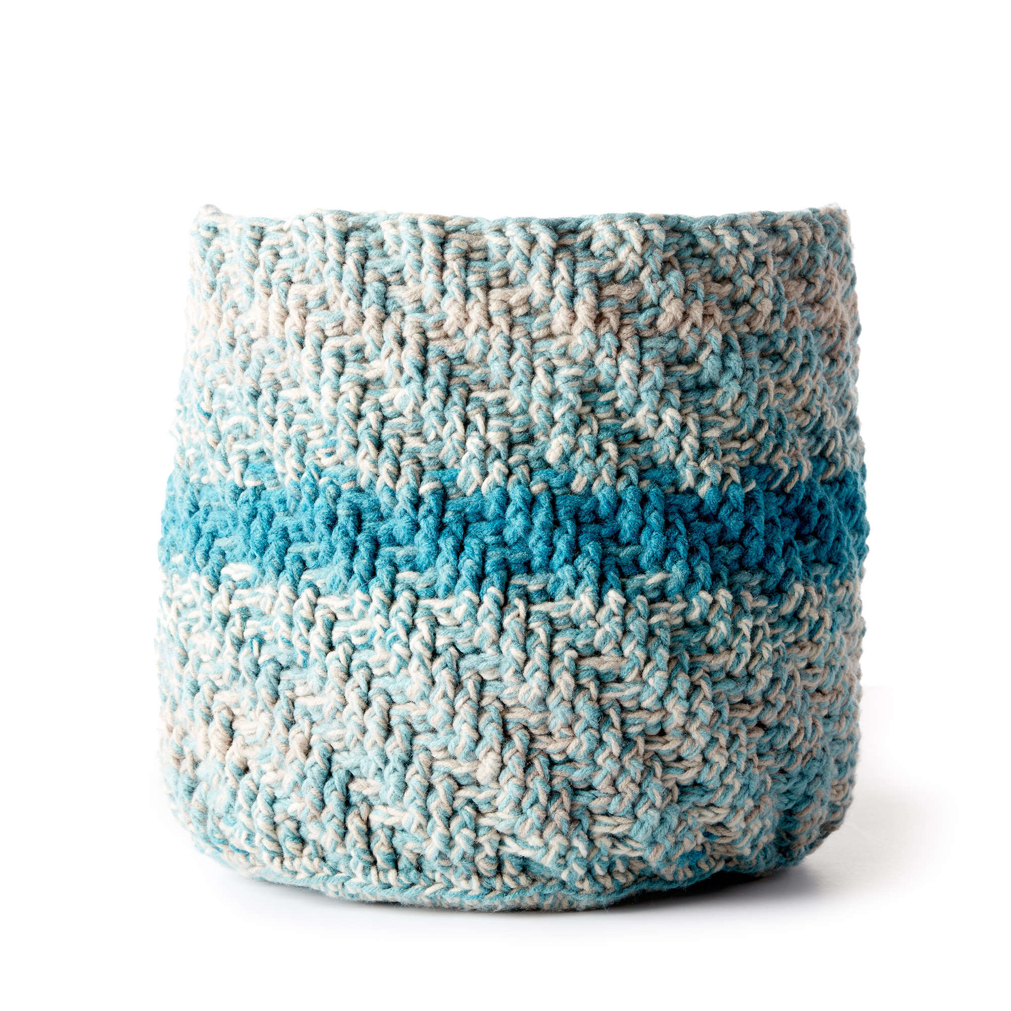 Free Easy Caron Marled Basket Crochet Pattern | Yarnspirations