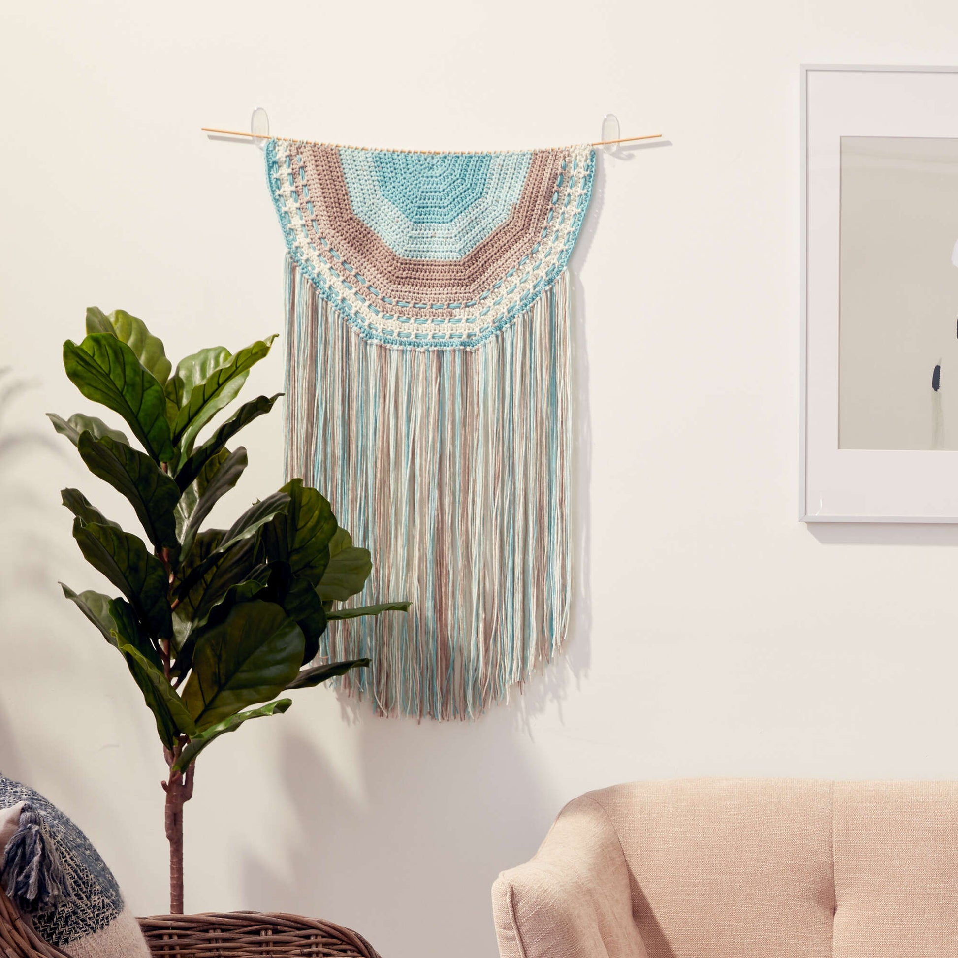 Free Easy Caron Half Moon Wall Hanging Crochet Pattern | Yarnspirations