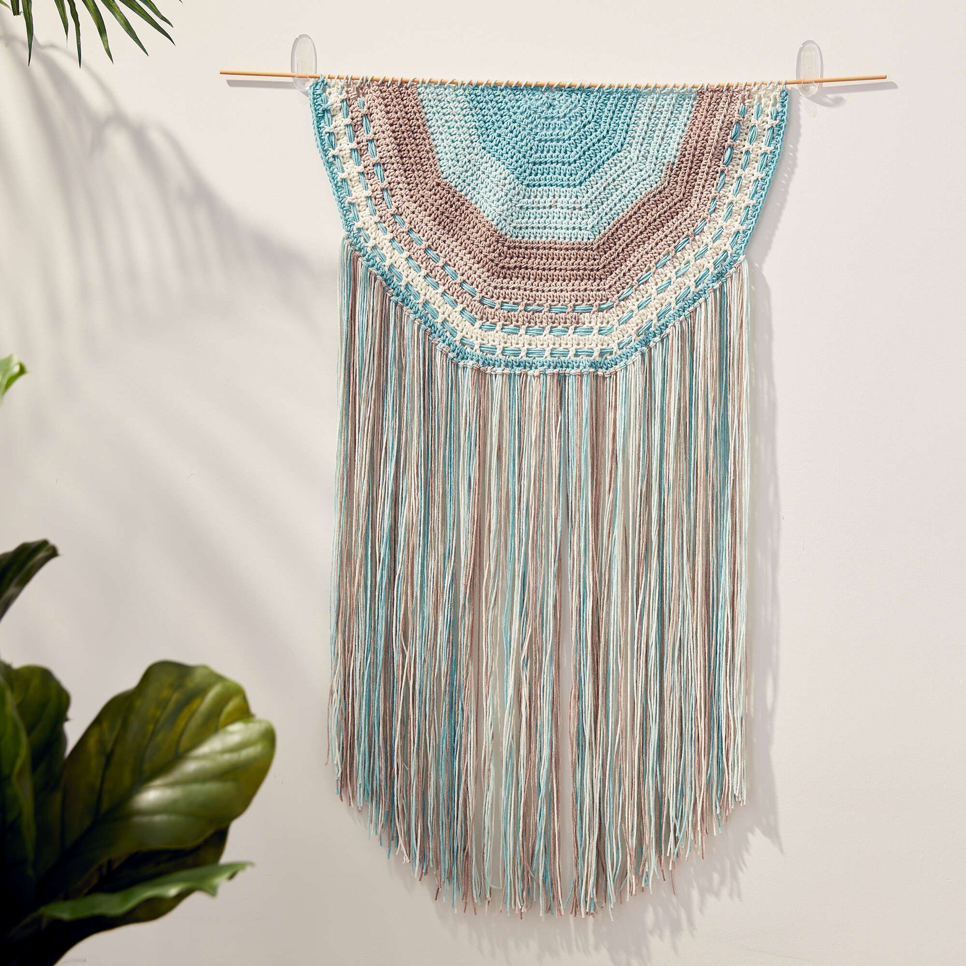 Free Easy Caron Half Moon Wall Hanging Crochet Pattern | Yarnspirations