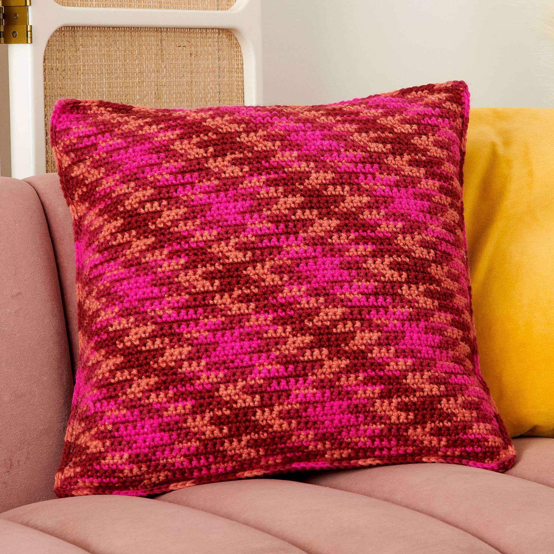 Caron Pooling As Planned Crochet Pillow | Yarnspirations