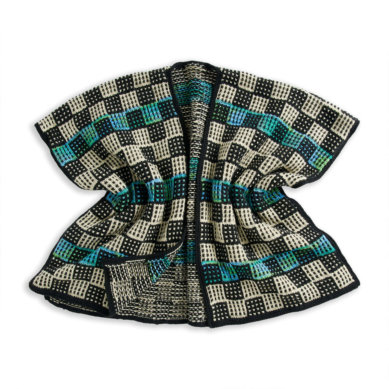 Free Intermediate Caron Check Please Knit Ruana Knit Pattern ...