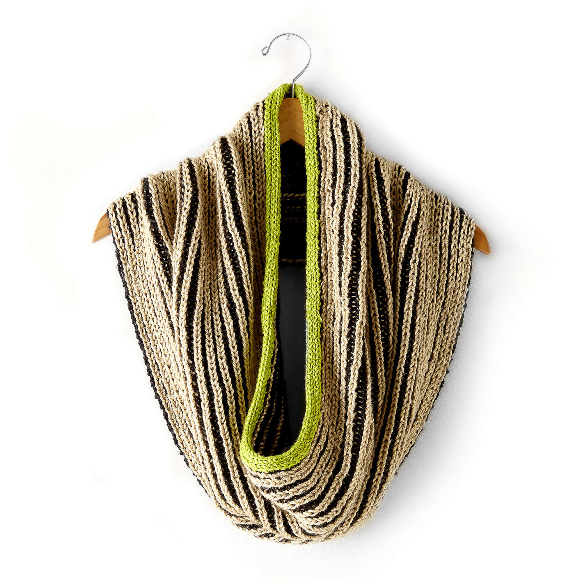 Free Caron Shadow Cowl with Accent Trim Knitting Pattern | Yarnspirations