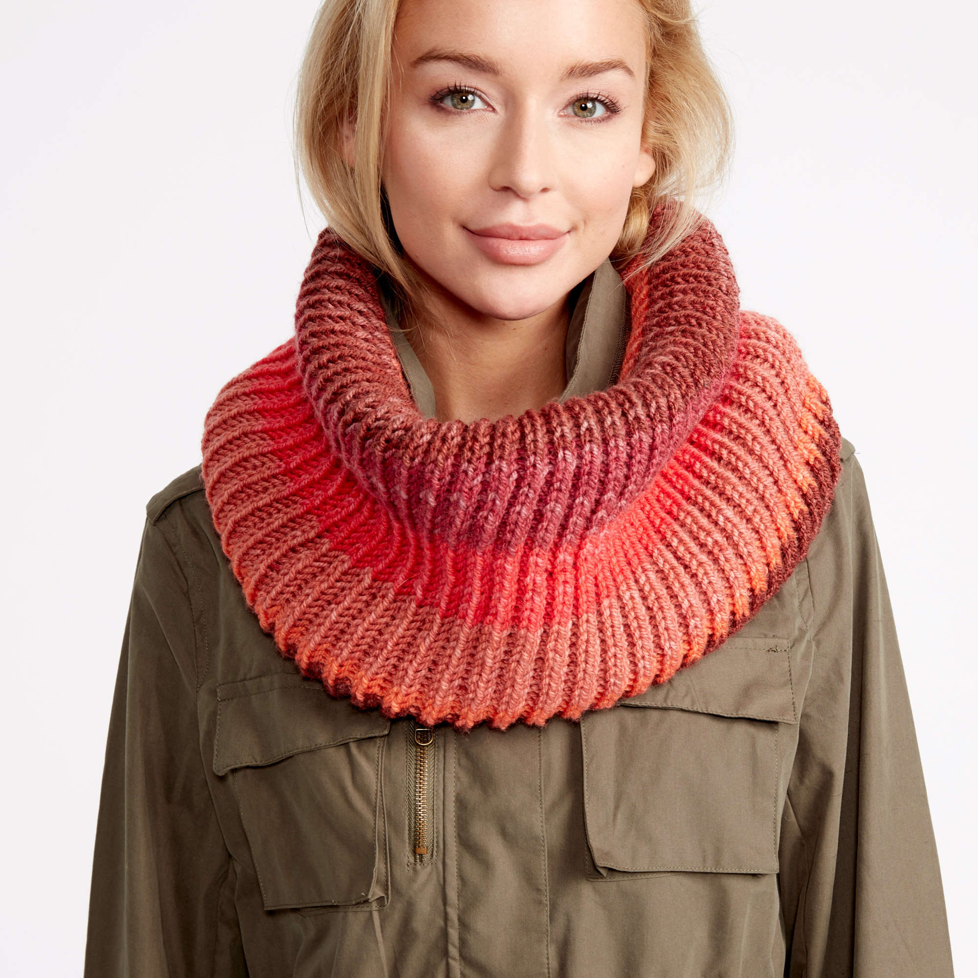 Free Easy Caron Cozy Rib Cowl Knitting Pattern | Yarnspirations