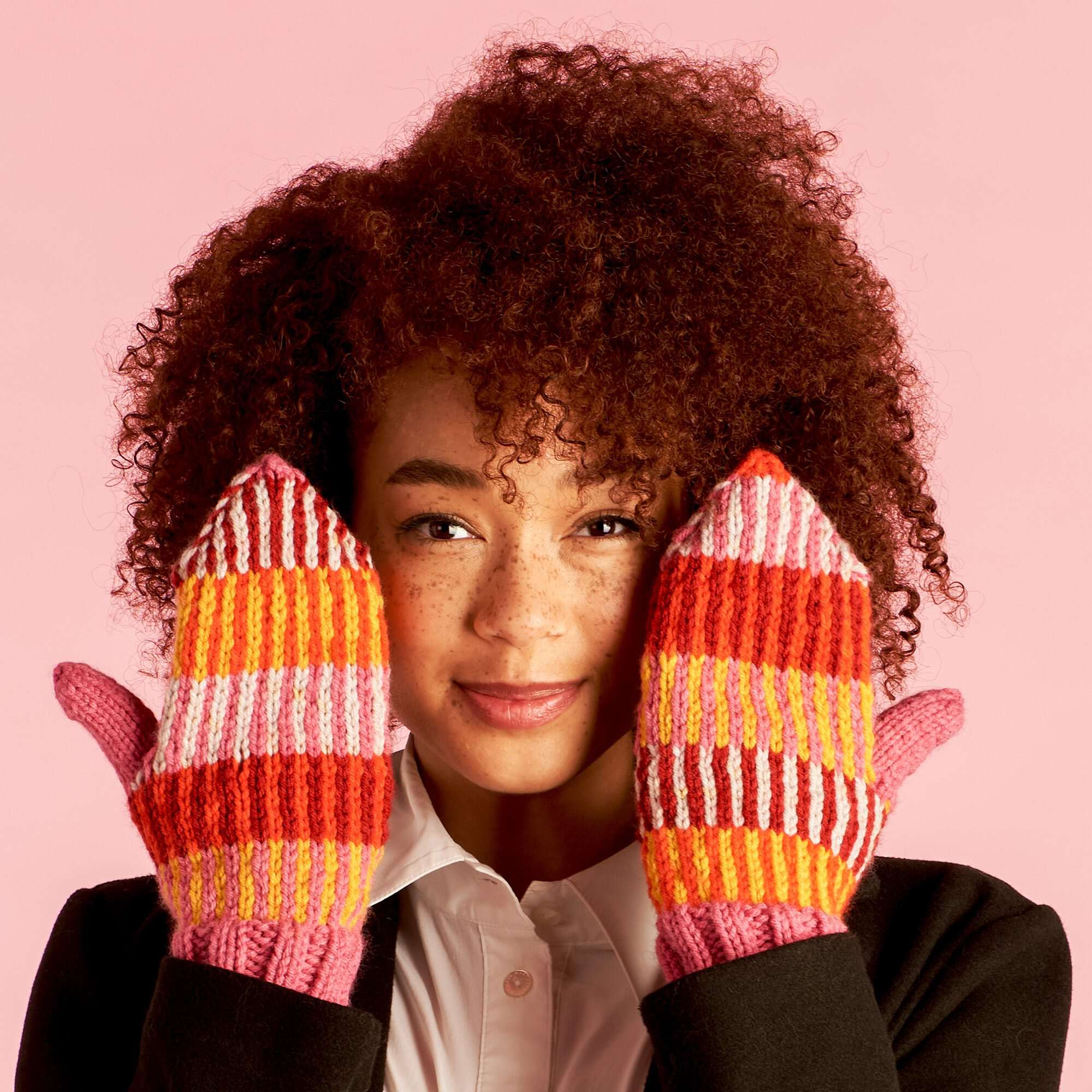 Free Caron Piano Key Mittens Knitting Pattern | Yarnspirations