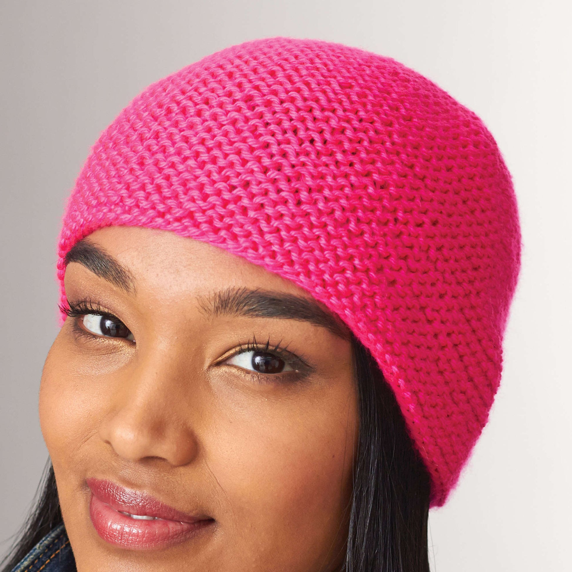 Free Beginner Caron Simply Garter Stitch Hat Knitting Pattern ...