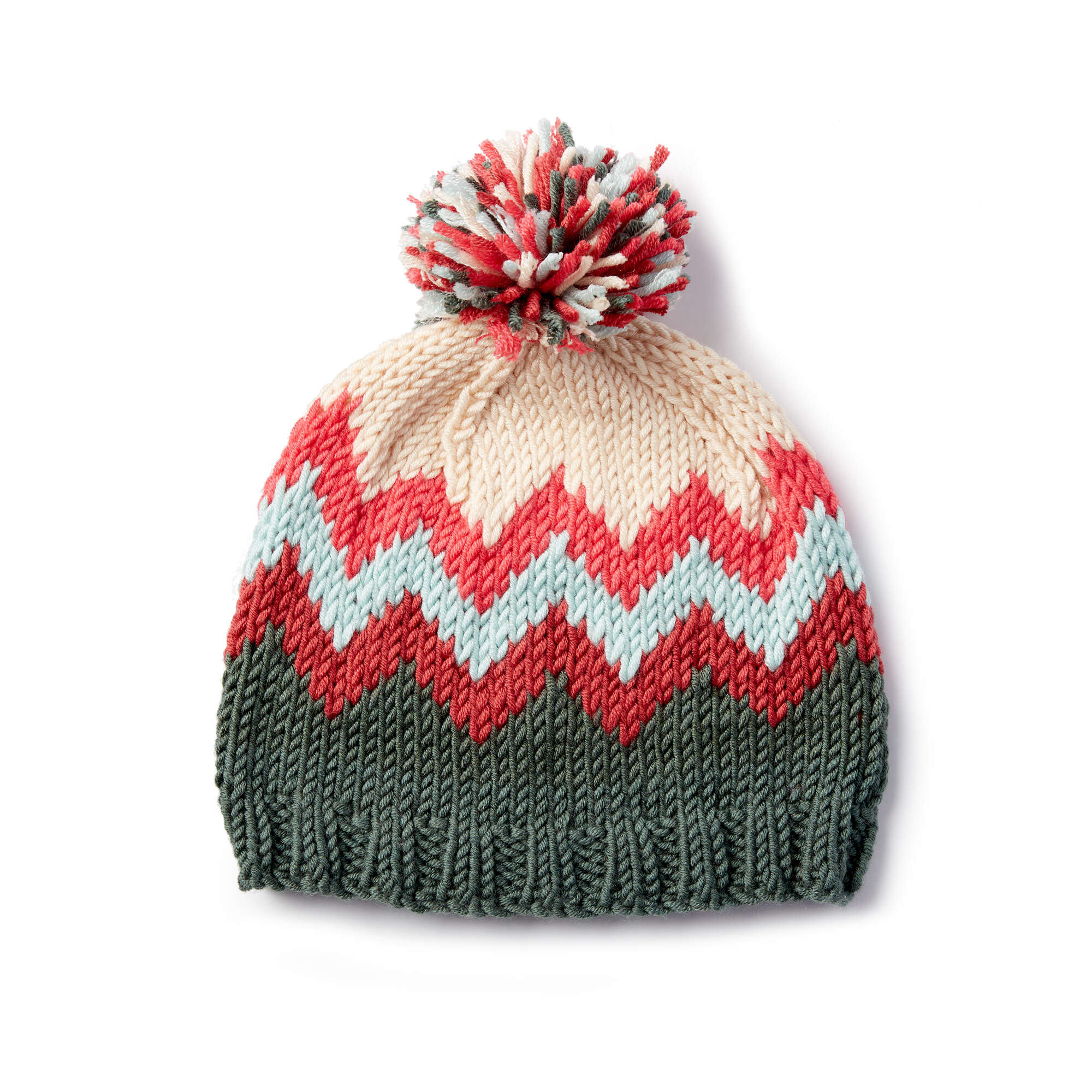 Free Caron X Pantone Chevron Hat Knitting Pattern | Yarnspirations